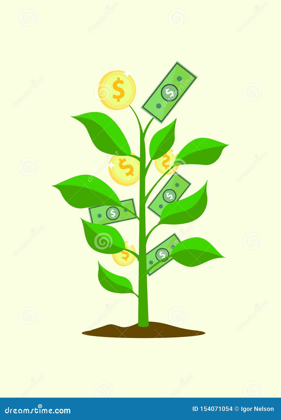 Money Tree. Financial Growth Concept. Vector Illustration Design Stock ...