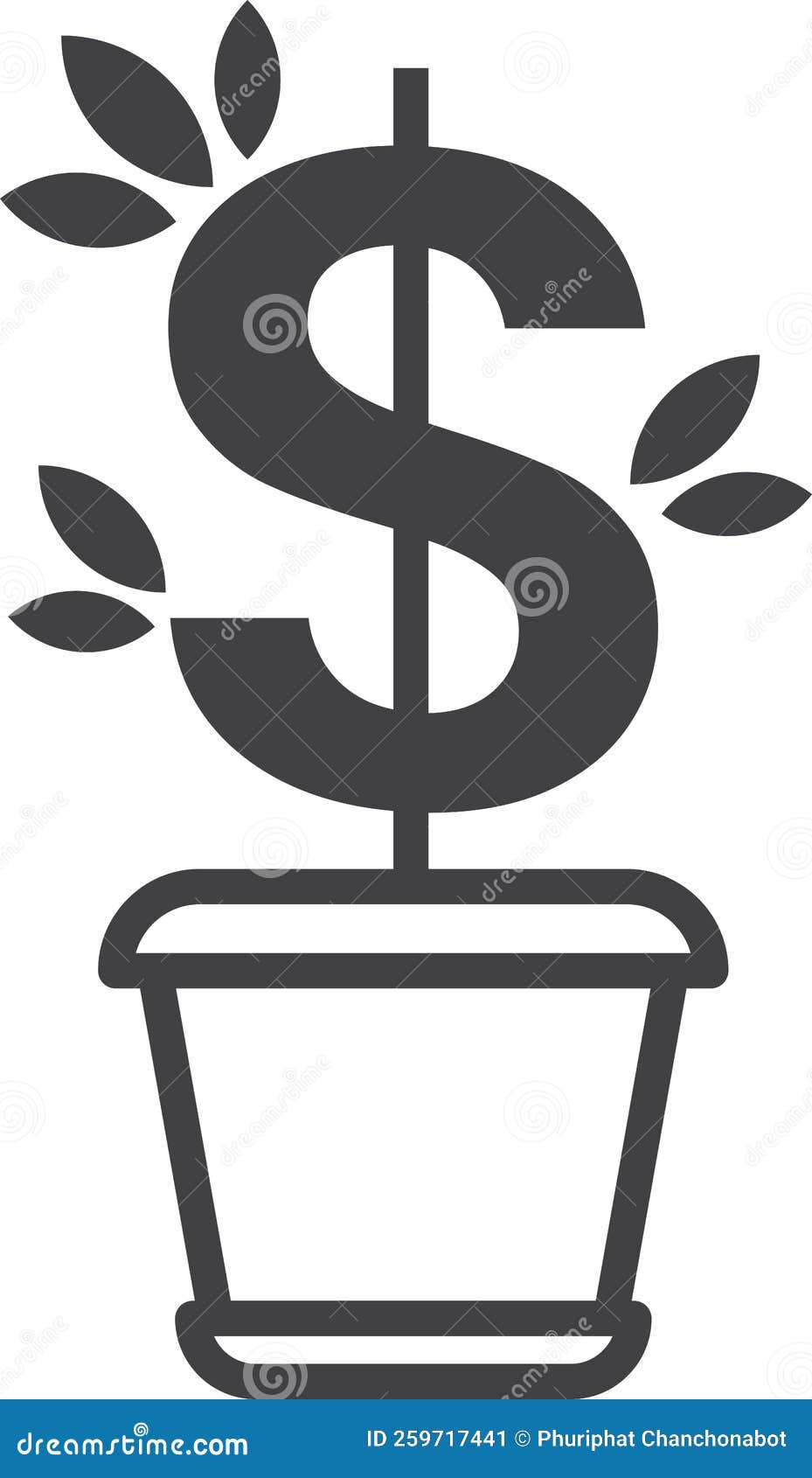 Money Tree Illustration in Minimal Style Stock Vector - Illustration of ...