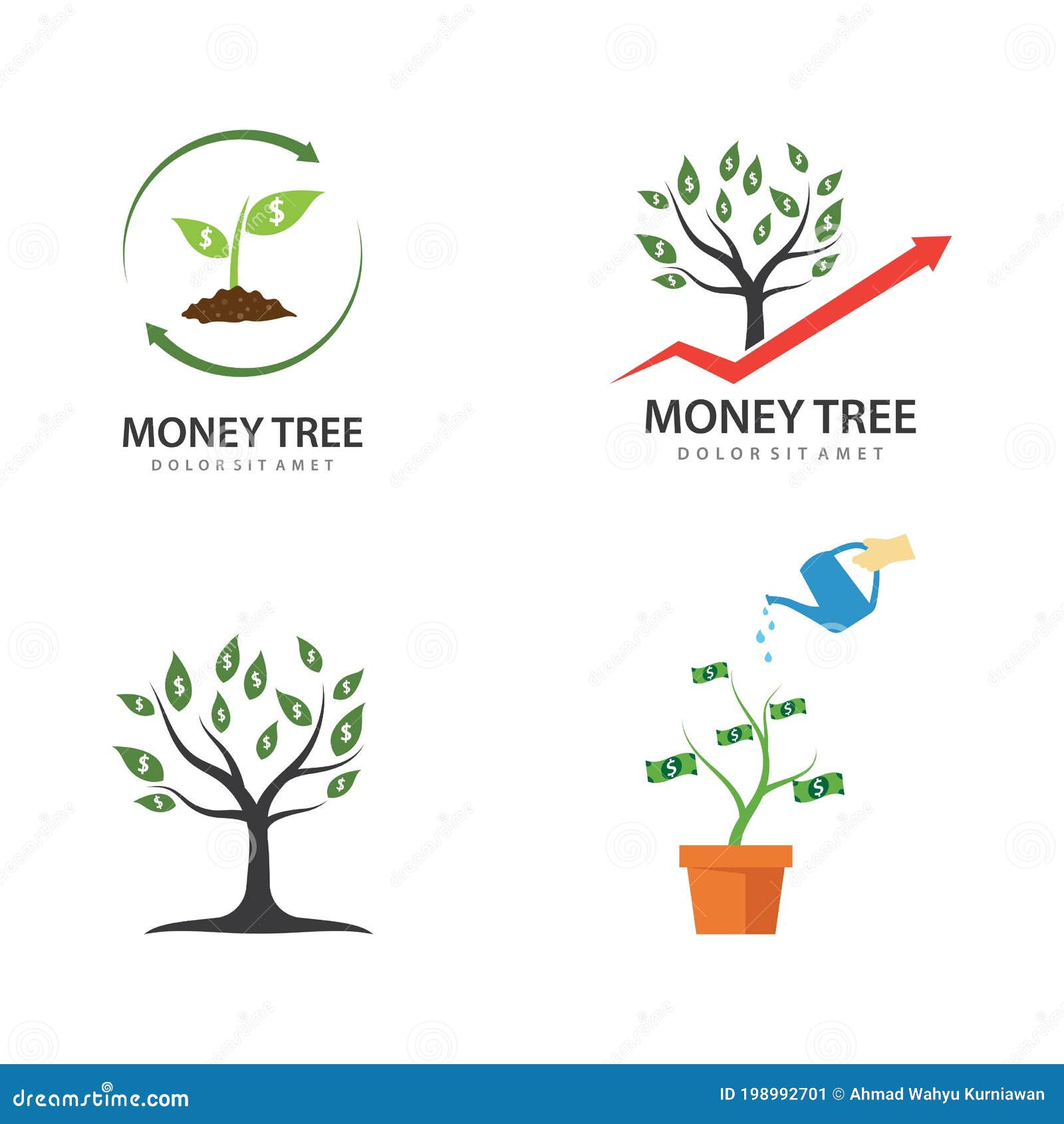 Money tree stock vector. Illustration of growth, online - 198992701