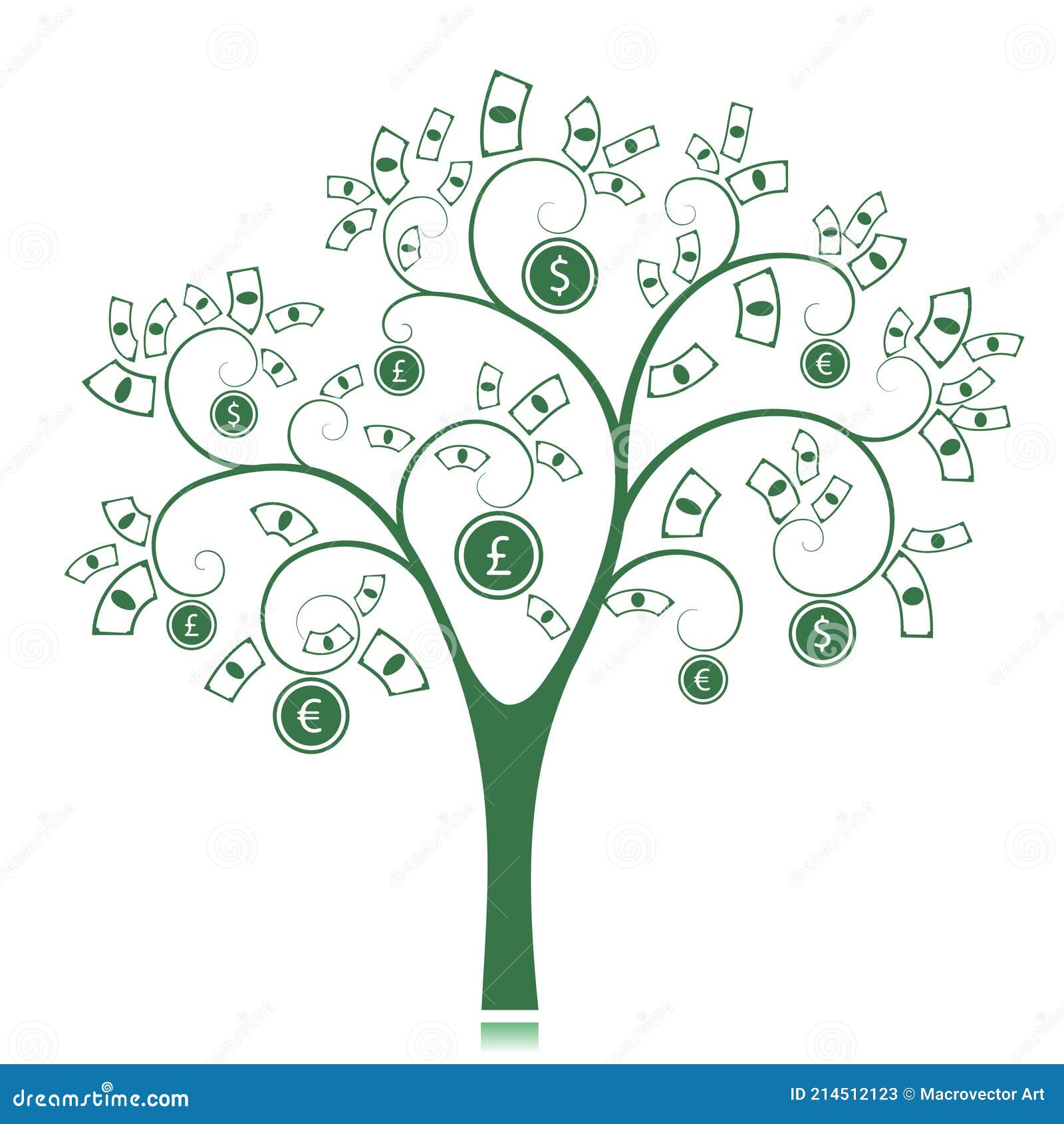 Money Tree stock vector. Illustration of silhouette - 214512123