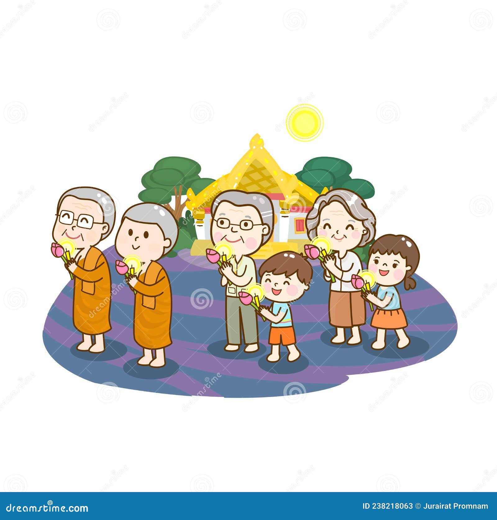 Money Tree for Kathin Ceremony. Stock Illustration - Illustration of ...