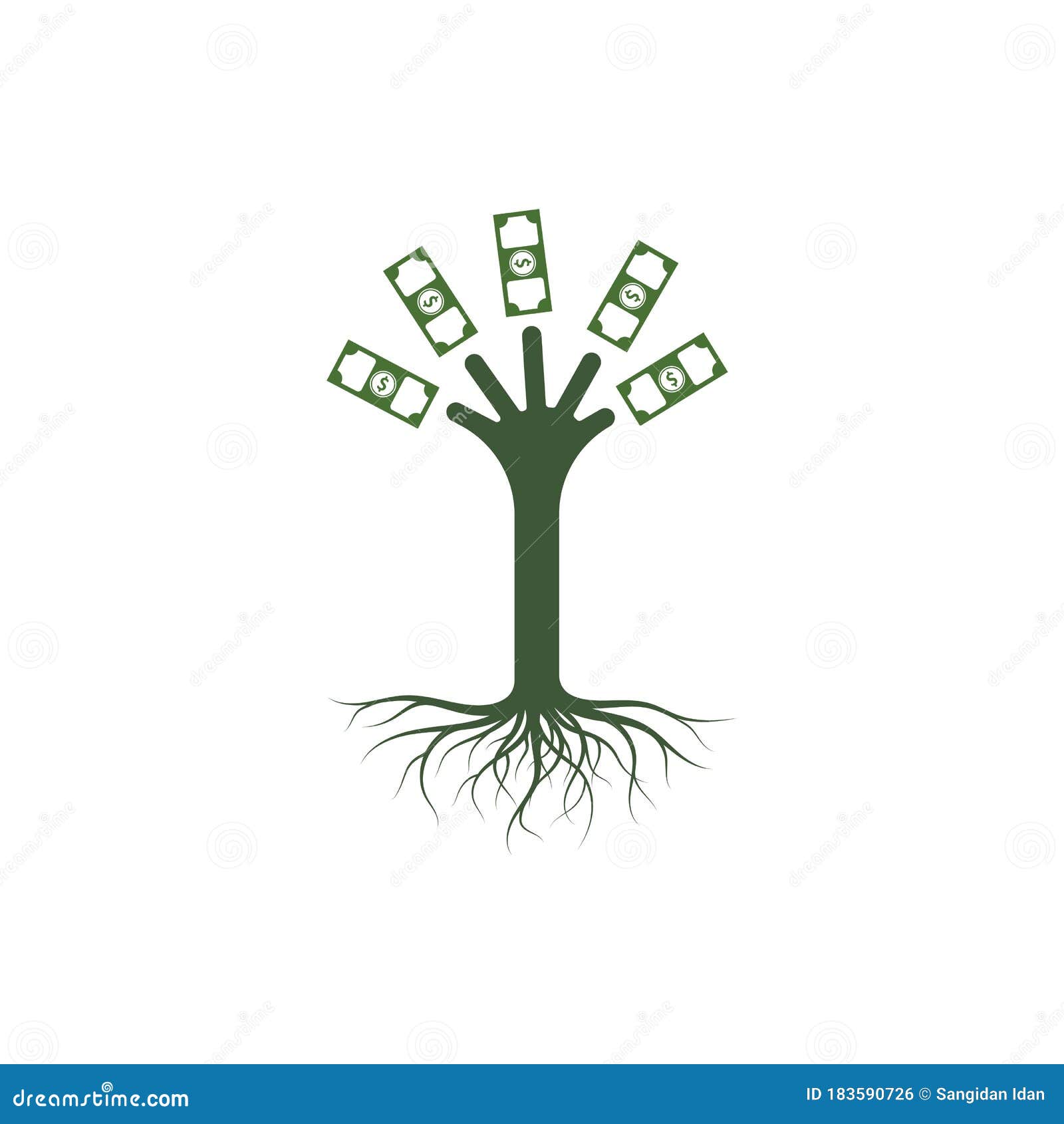 Money Tree Logo Icon Vector Illustration Stock Vector - Illustration of ...