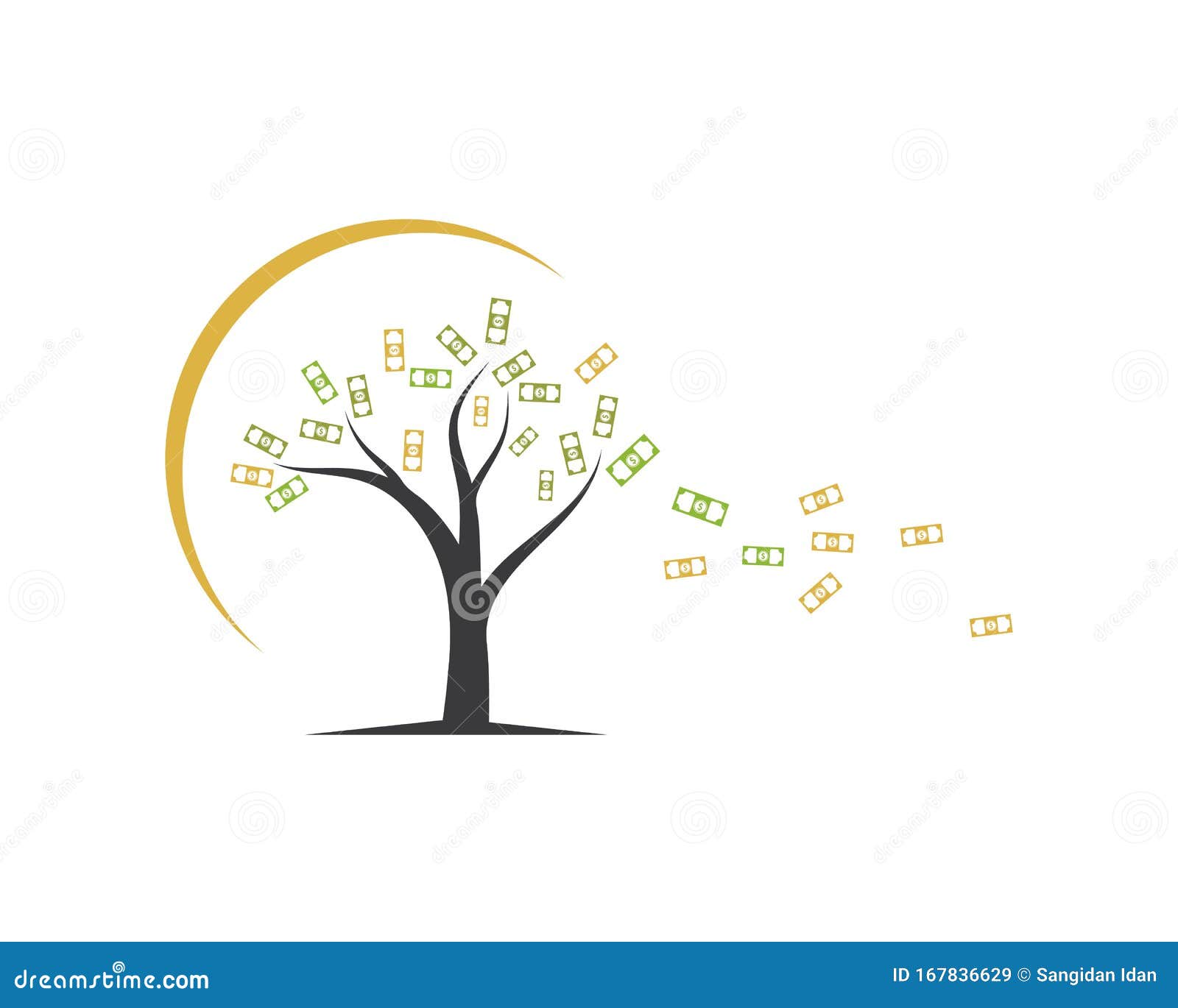 Money Tree Logo Icon Vector Illustration Stock Vector - Illustration of ...