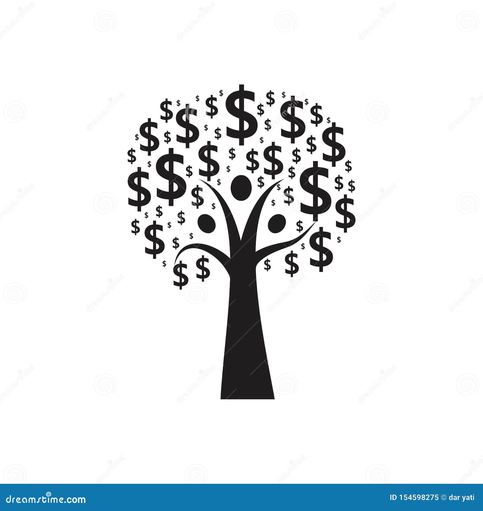 Money Tree Prosperity Symbol Logo Stock Illustration - Illustration of ...