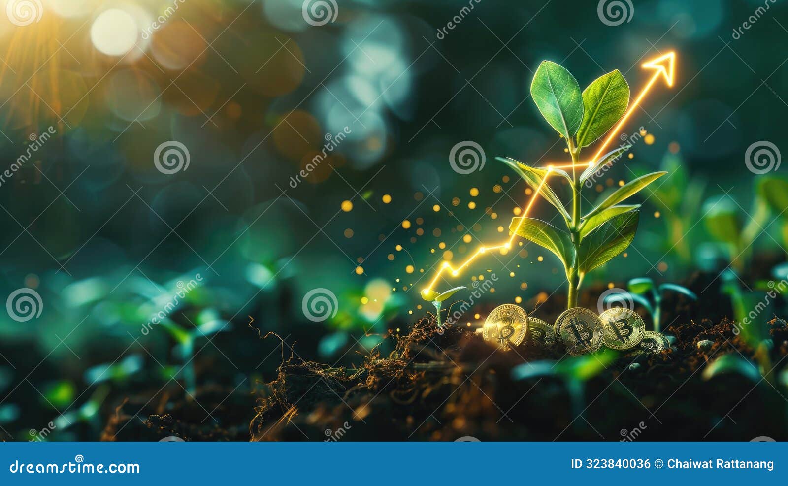 Money Tree Sprouts from Seed Investment, Cultivating Wealth Stock Photo ...