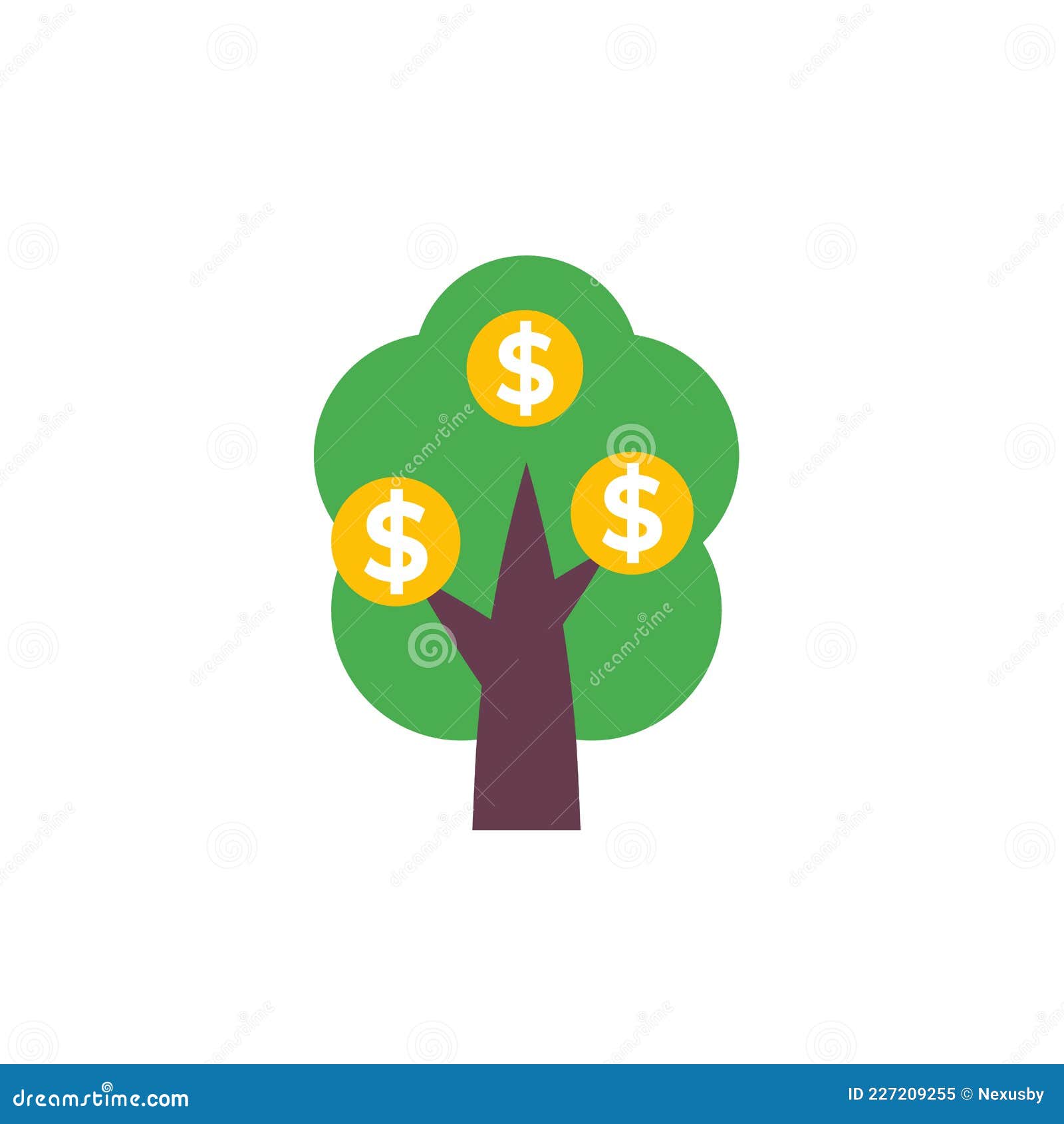 Money Tree Vector Icon on White Stock Vector - Illustration of ...