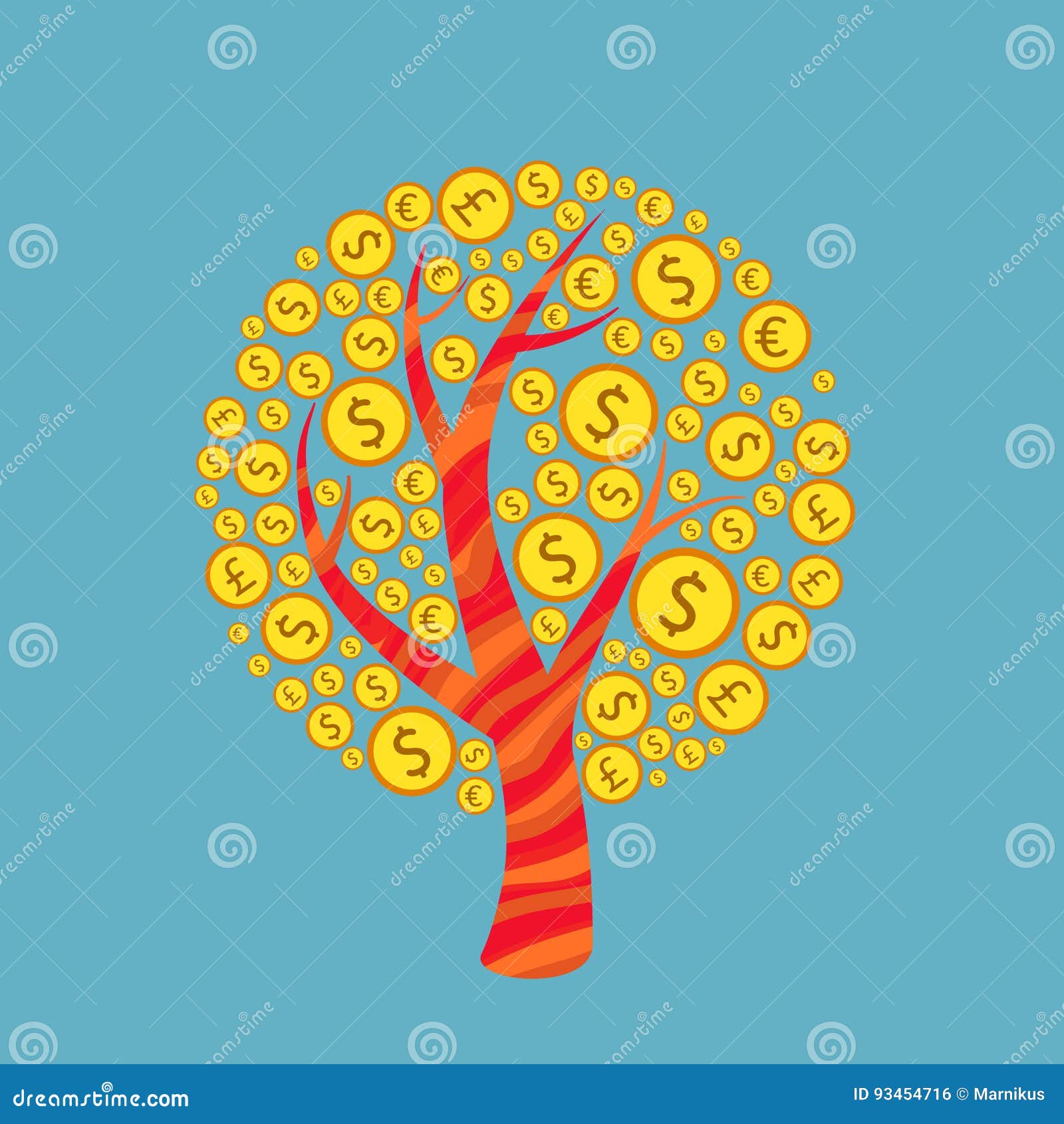 Money tree vector stock vector. Illustration of gift - 93454716