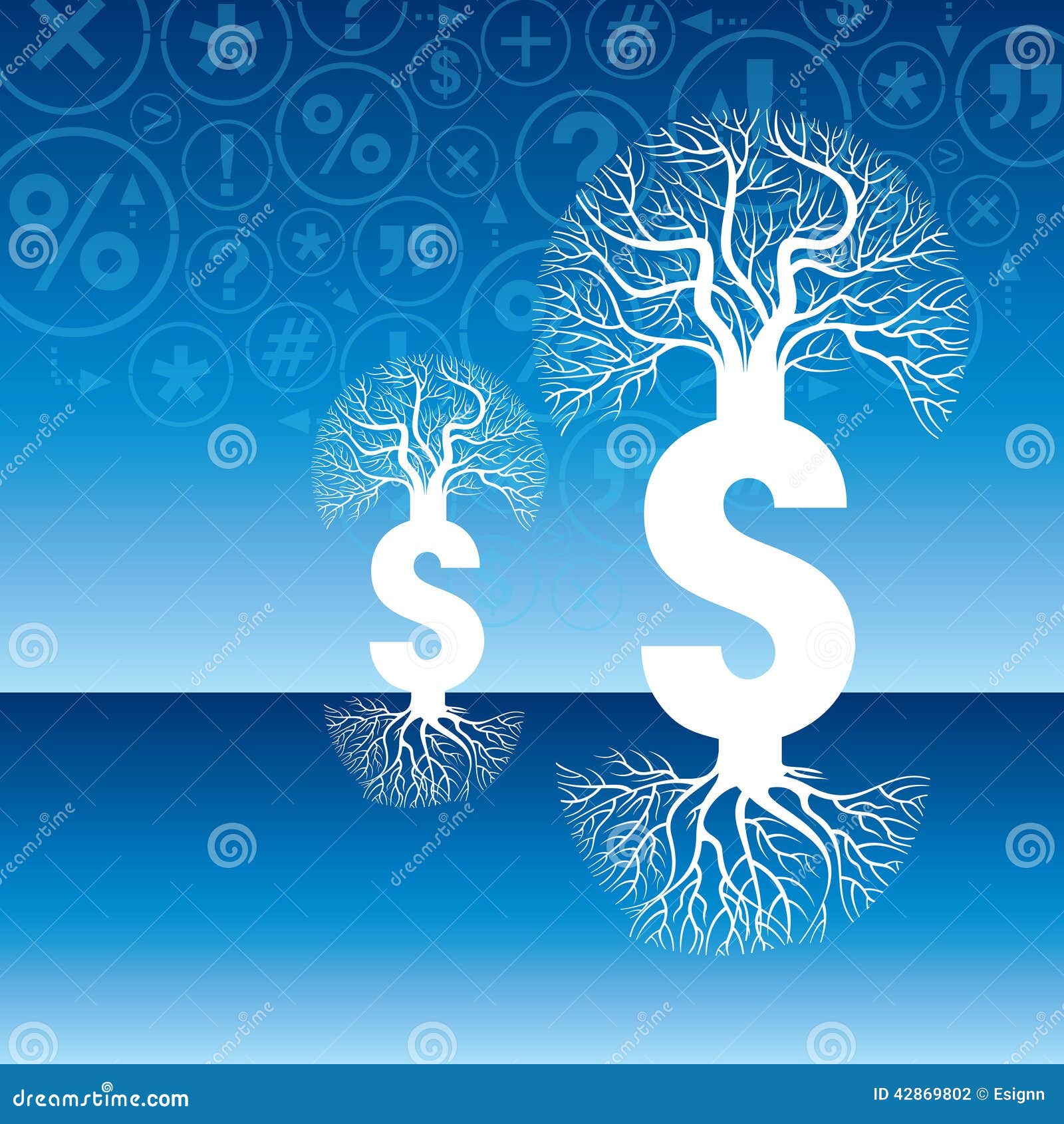 Money Tree Vector Illustration with Dollar Sign Stock Vector ...