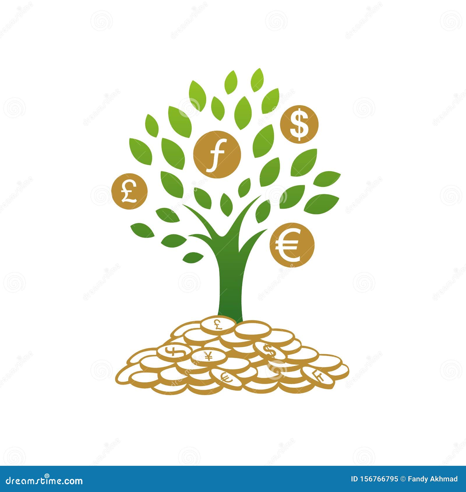 Money Tree Vector Logo Design Sign Simbol Vector Illustration ...