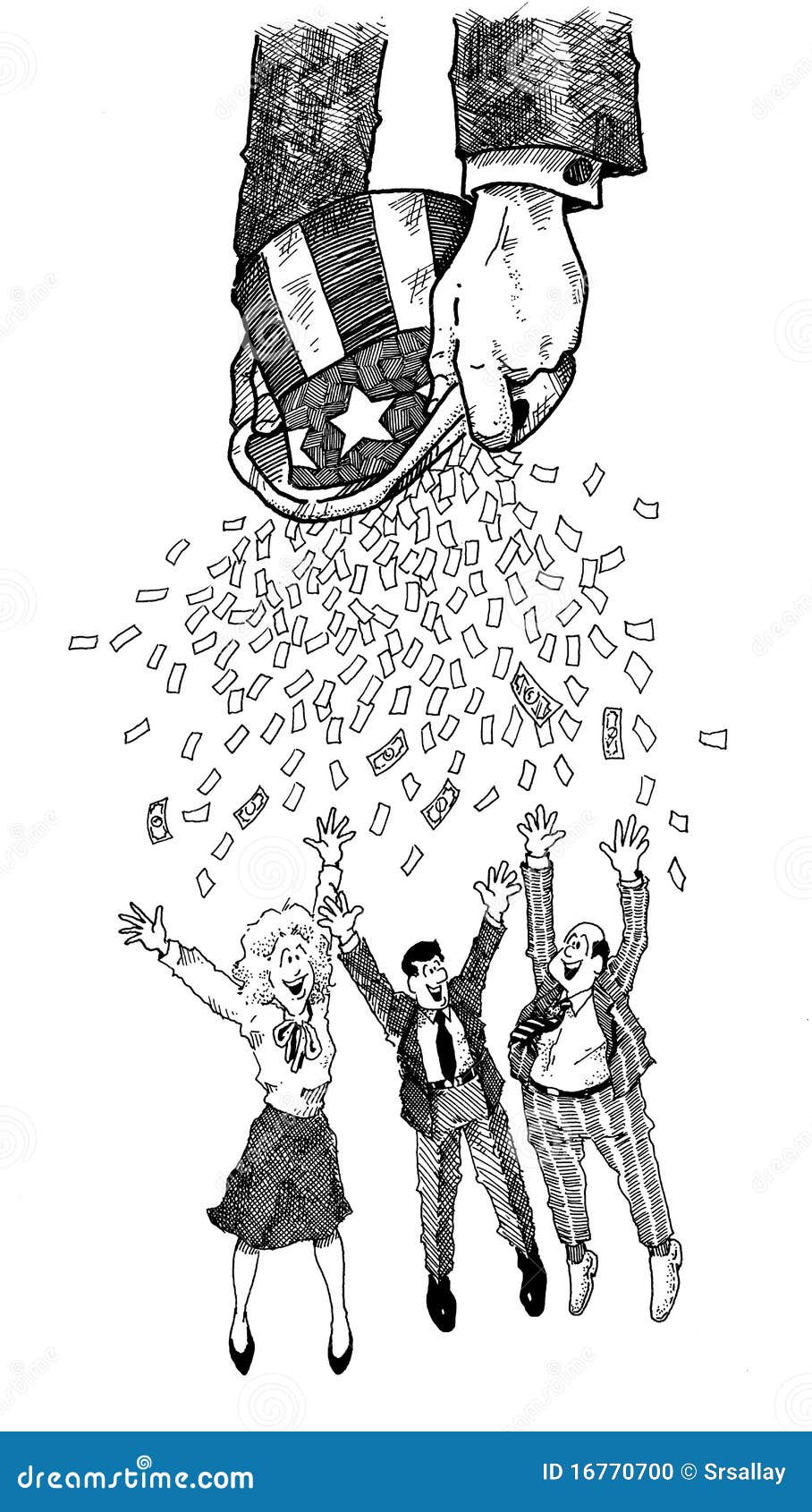 Money from Uncle Sam stock illustration. Illustration of line - 16770700