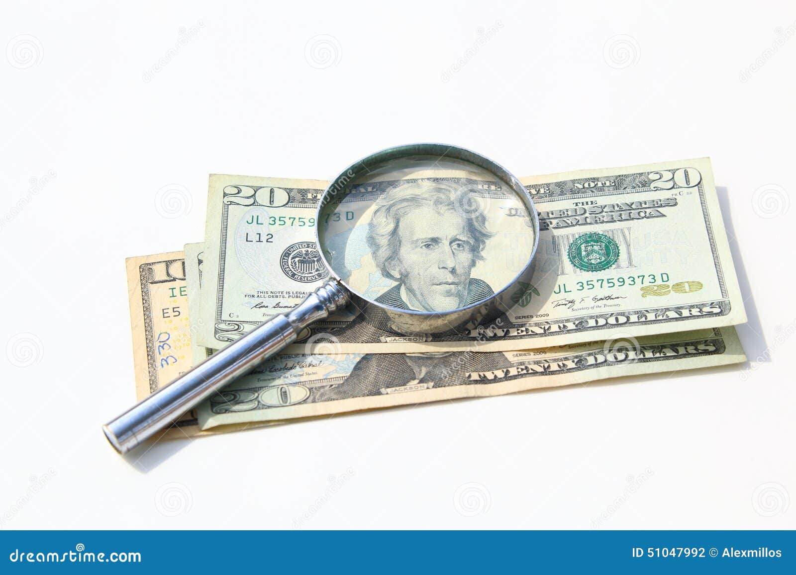 Money Under Magnify Glass Isolated Stock Photo - Image of magnify ...