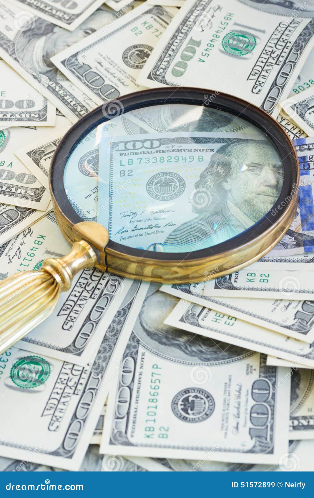 Money Under Manifying Glass Stock Image - Image of investment ...