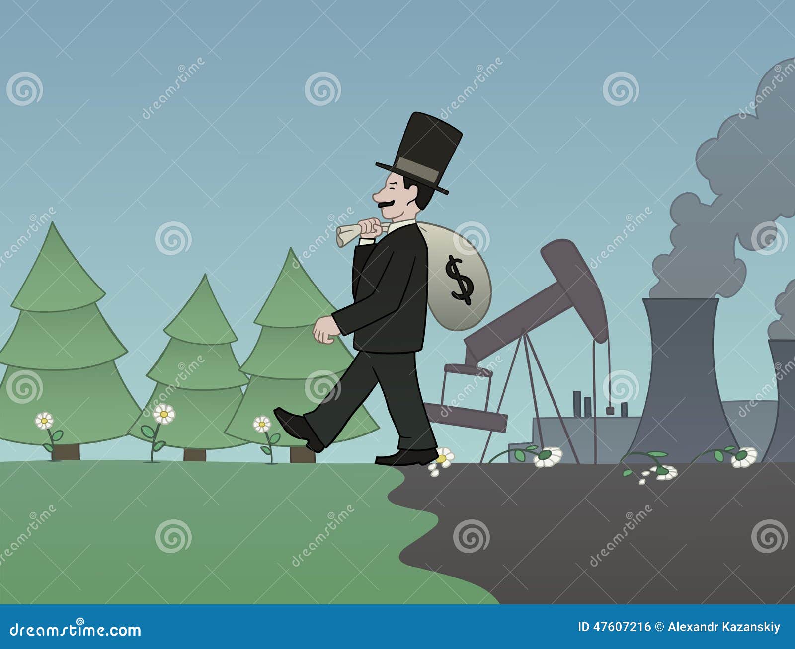 Money versus nature stock vector. Illustration of flowers - 47607216