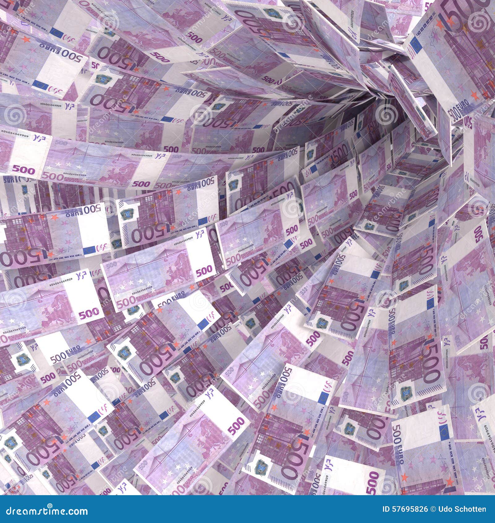 Money Vortex of 500 Euro Notes Stock Illustration - Illustration of ...