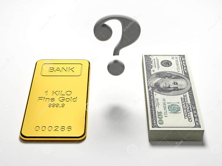 Money vs Gold stock illustration. Illustration of measurement - 12852170