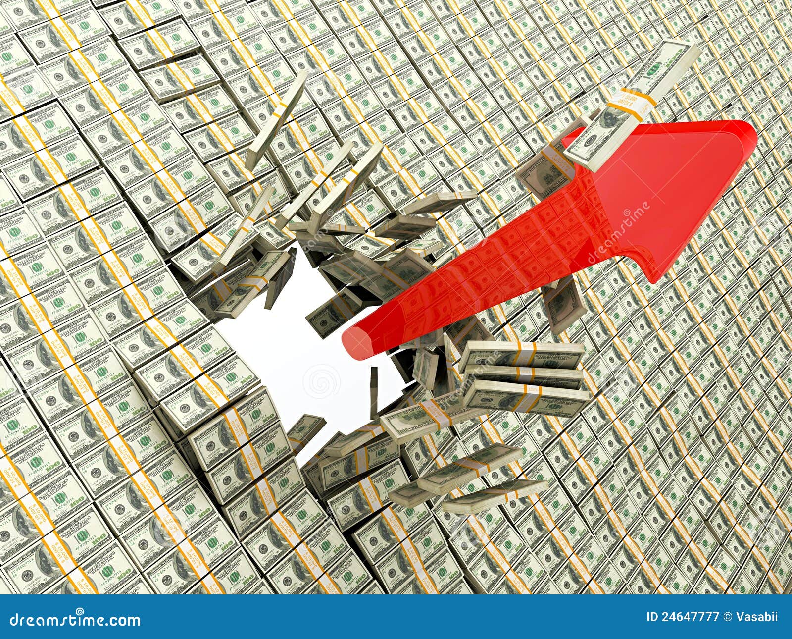 Money wall stock illustration. Illustration of break - 24647777