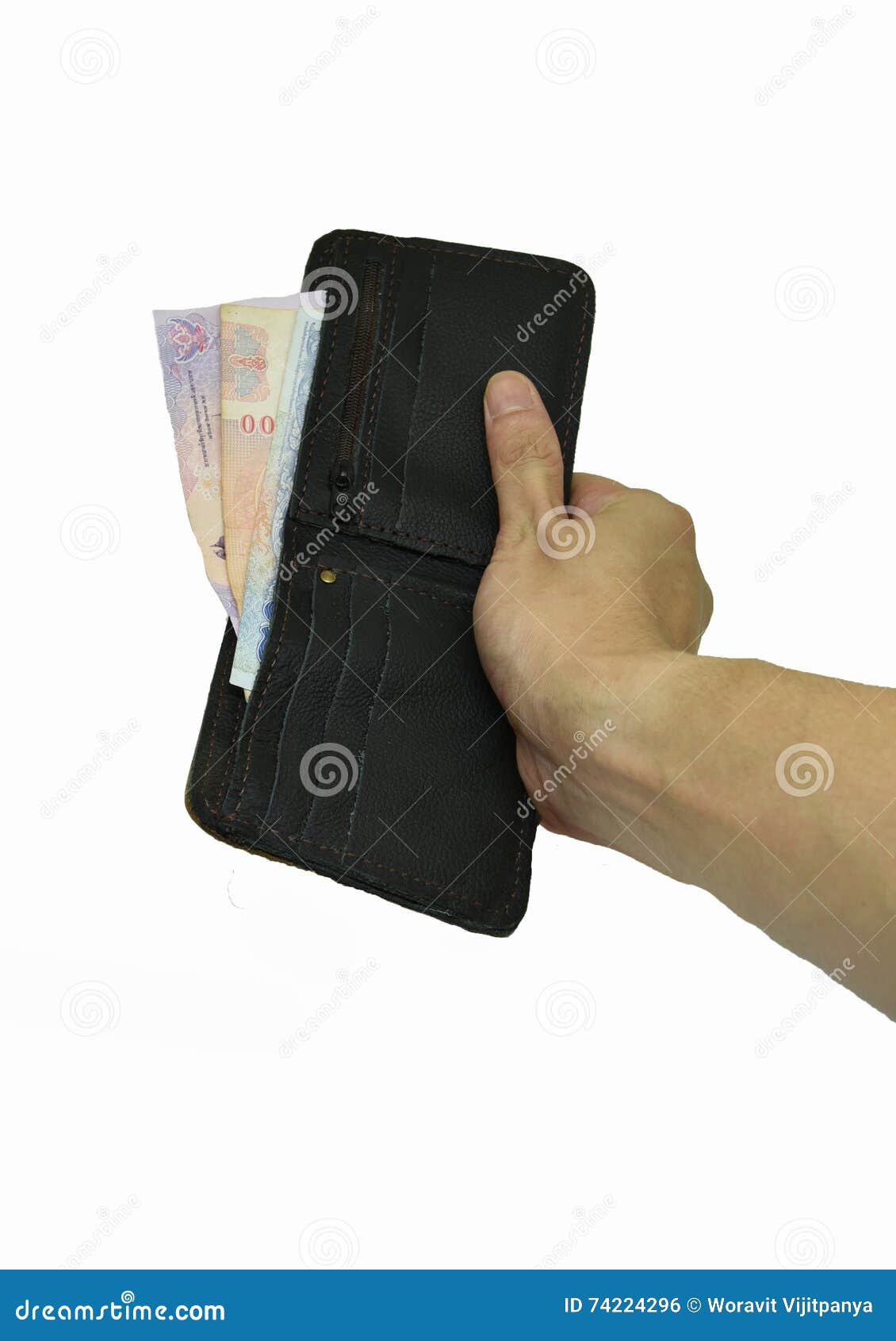 Money in Wallet in hand stock photo. Image of collection - 74224296
