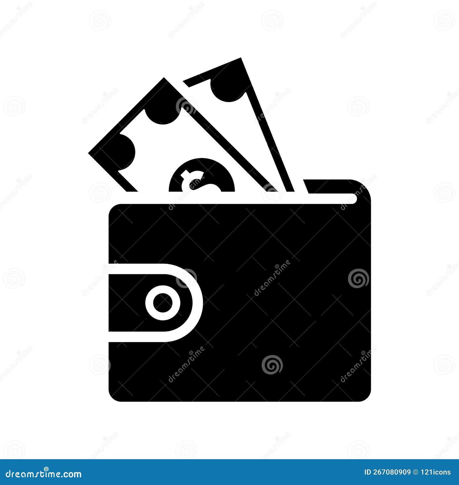 Money, wallet icon stock illustration. Illustration of card - 267080909