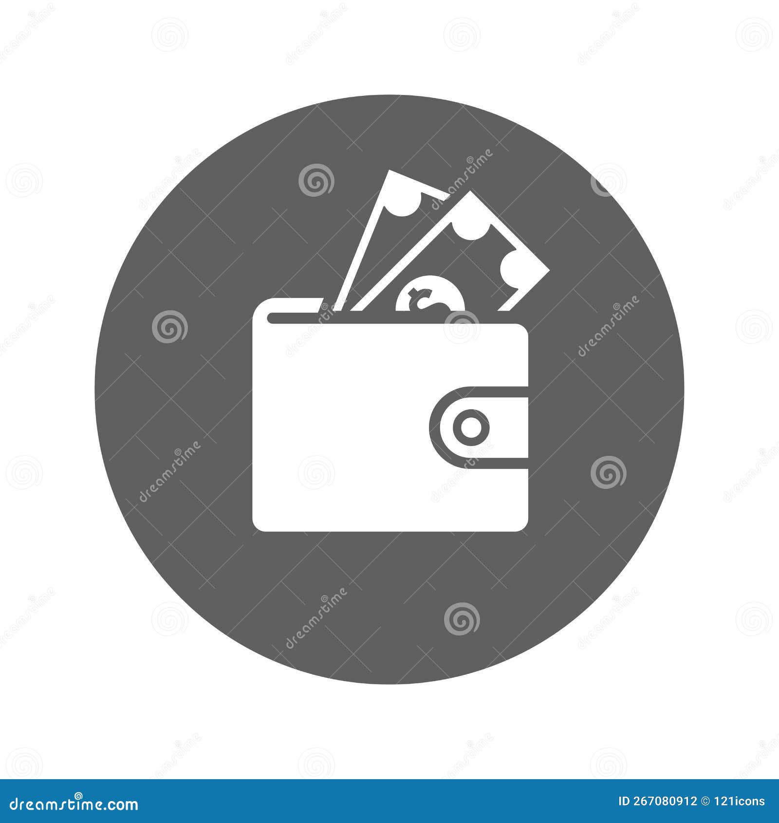 Money, wallet icon stock illustration. Illustration of currency - 267080912