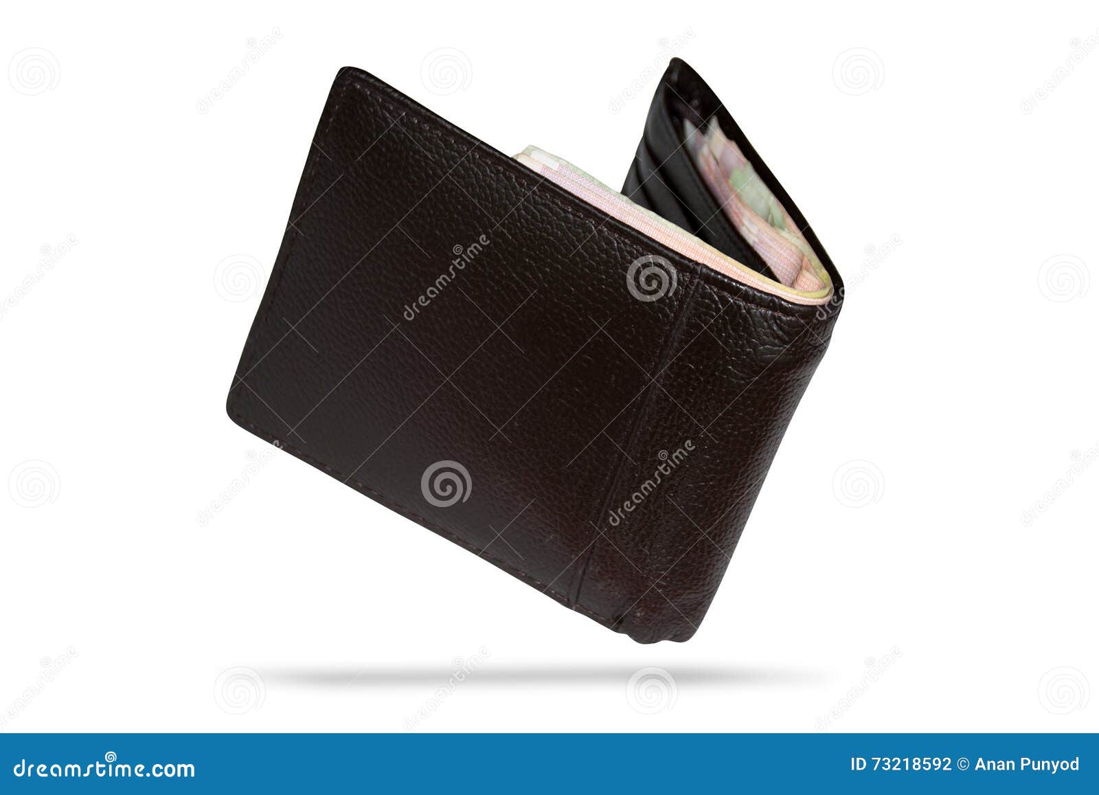 Money in Wallet Isolate on White Background Stock Photo - Image of ...