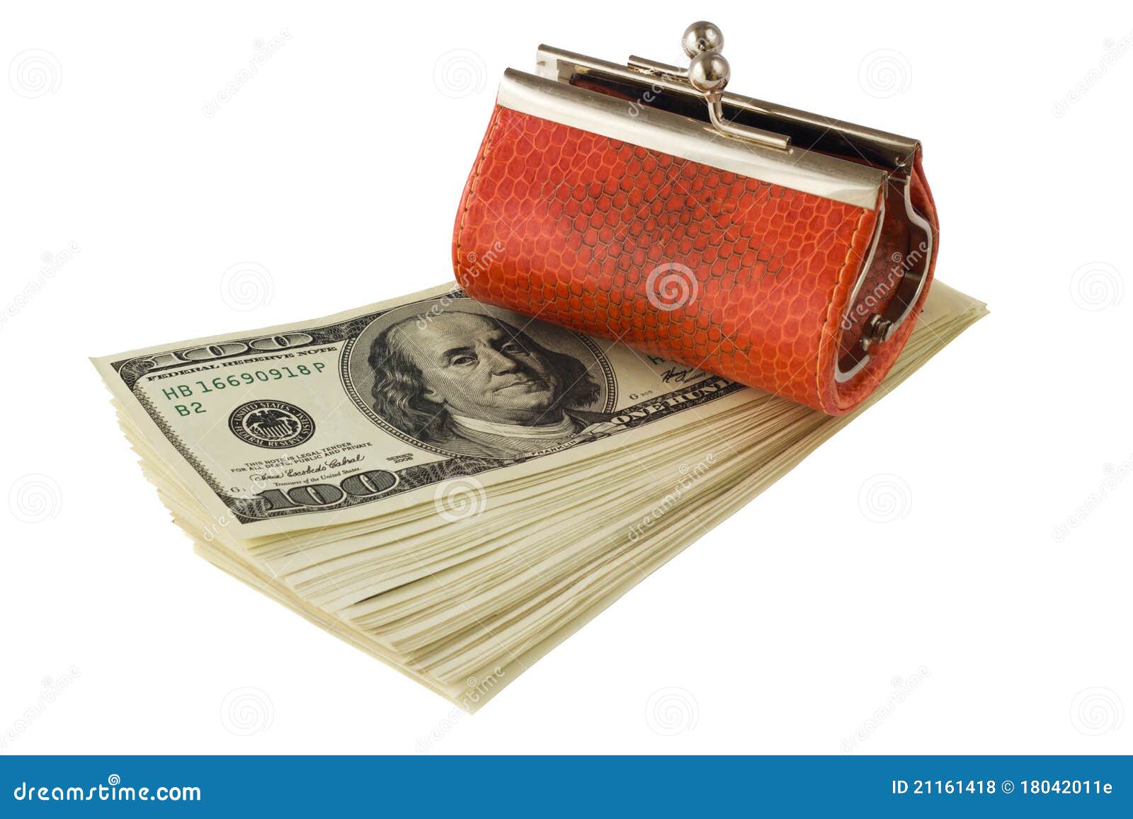 Money and wallet, isolated stock photo. Image of hide - 21161418