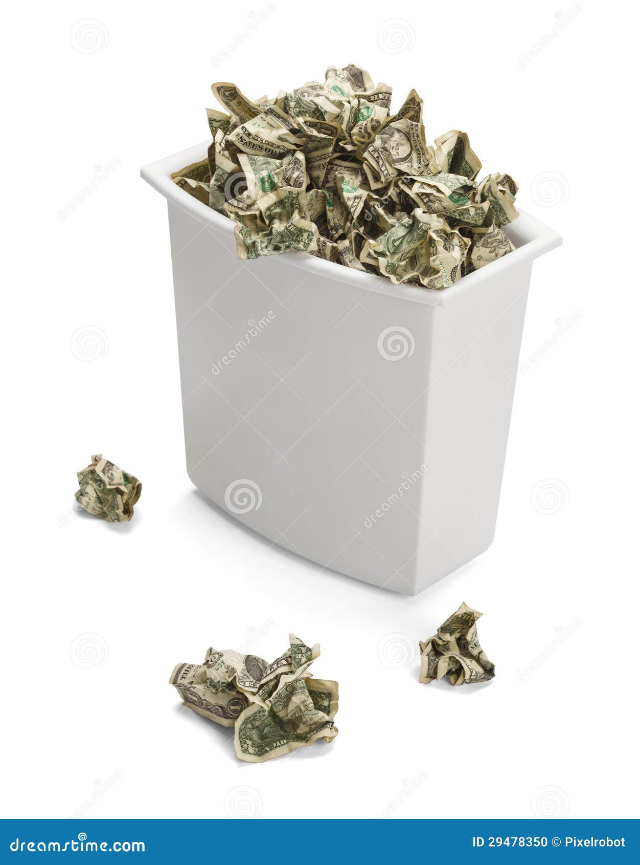 Money Waste Basket stock photo. Image of finances, concepts - 29478350