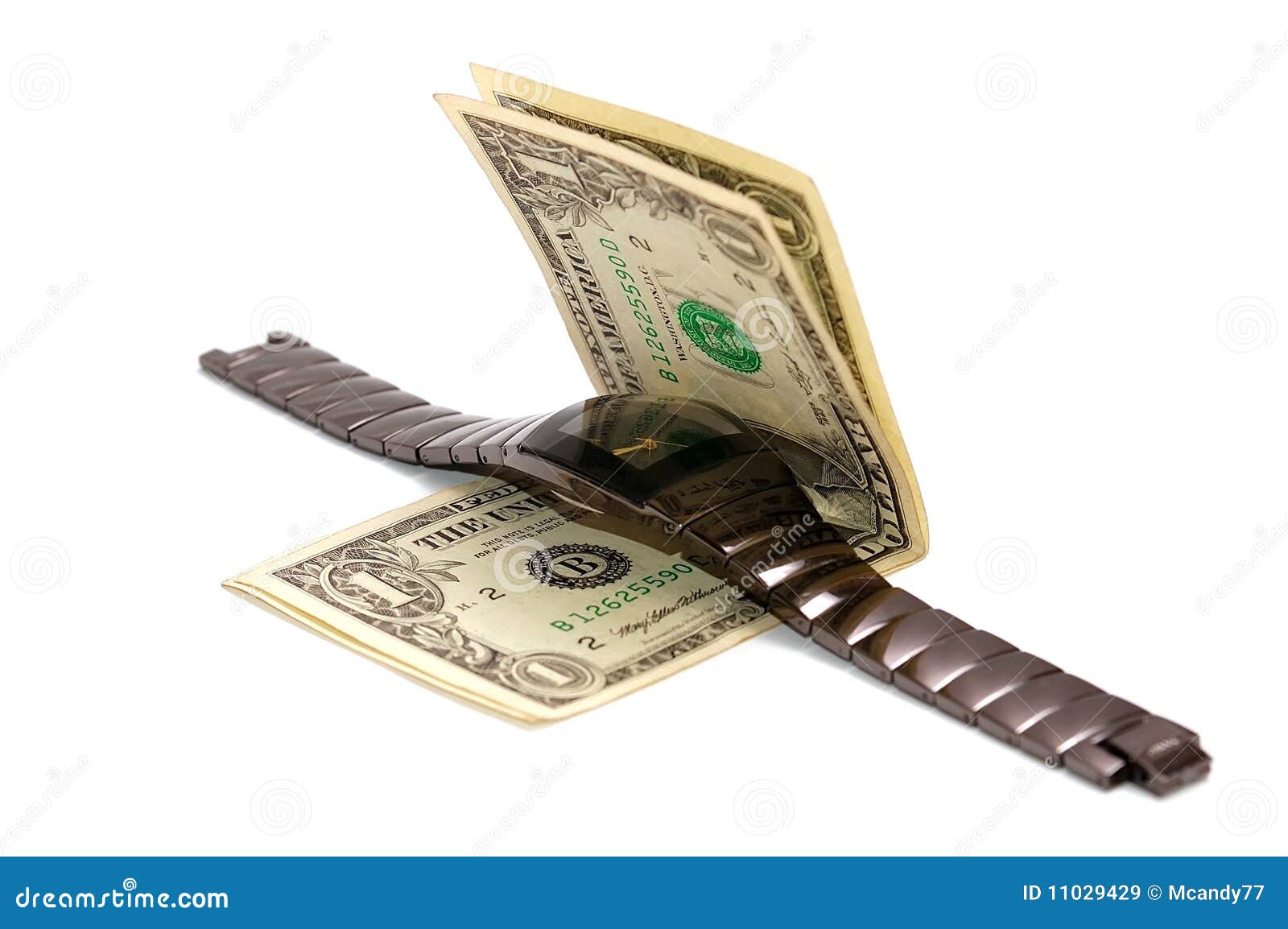 Money with Watch on the White Stock Image - Image of money, heap: 11029429