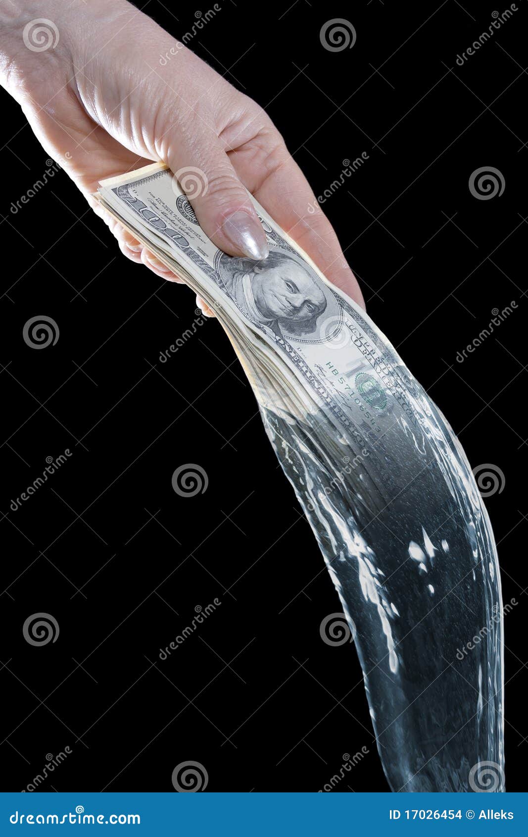 Money is water stock photo. Image of spill, hand, idea - 17026454