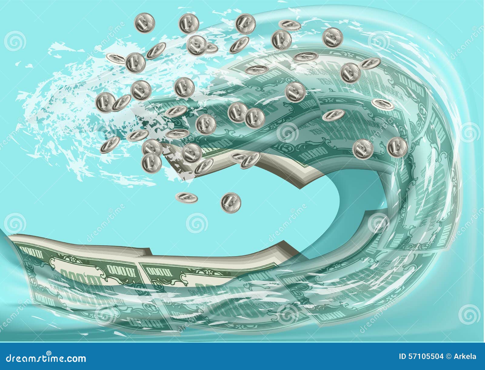 Money wave stock vector. Illustration of rich, finance - 57105504
