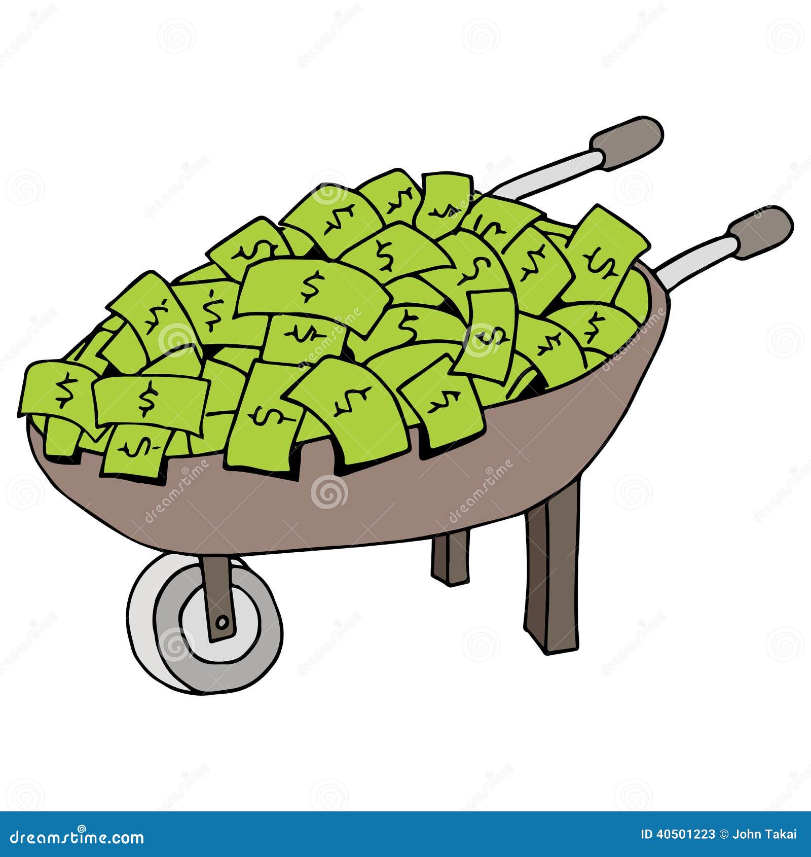 Money Wheelbarrow stock vector. Illustration of finance - 40501223