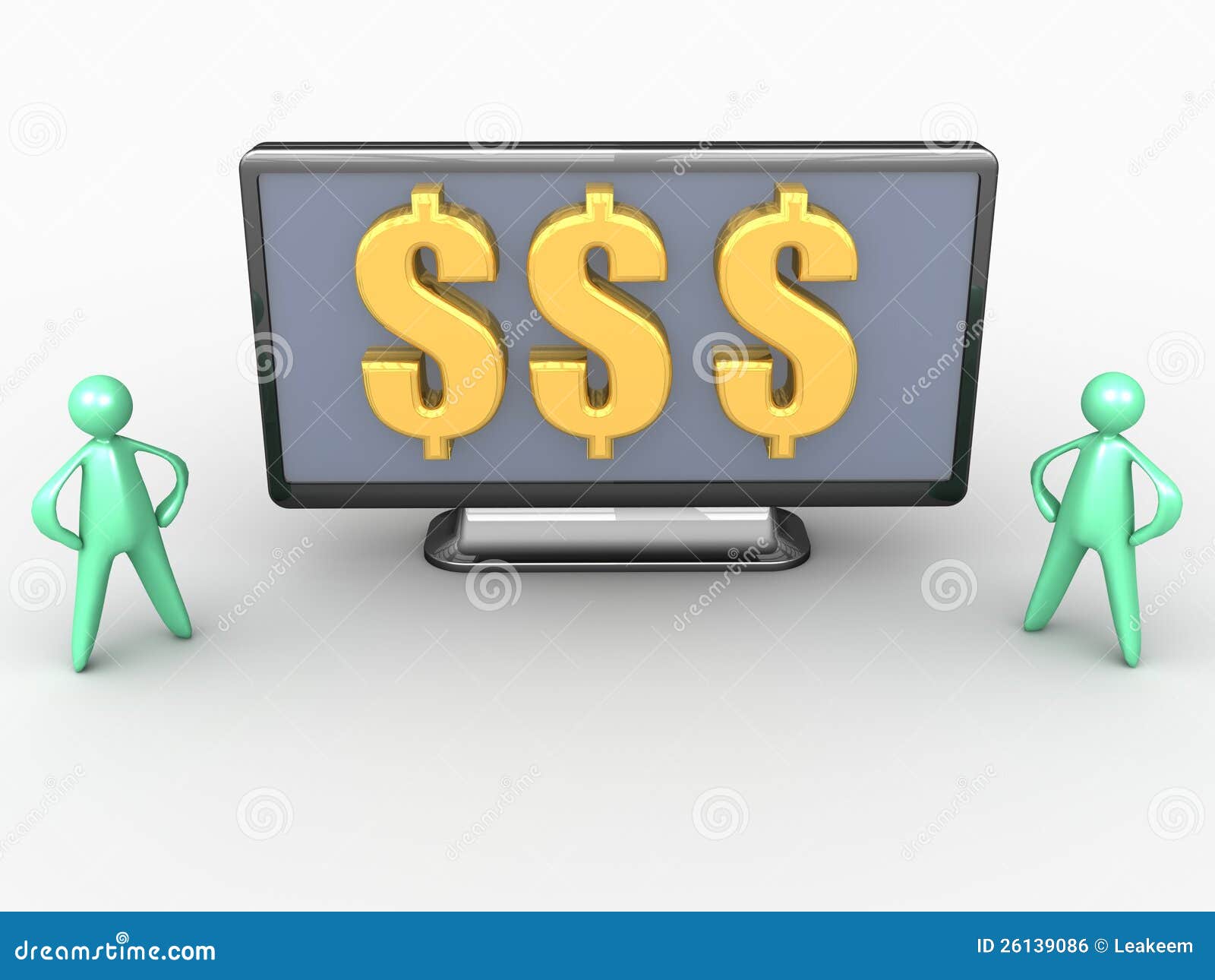 Money on a widescreen TV stock illustration. Illustration of display ...