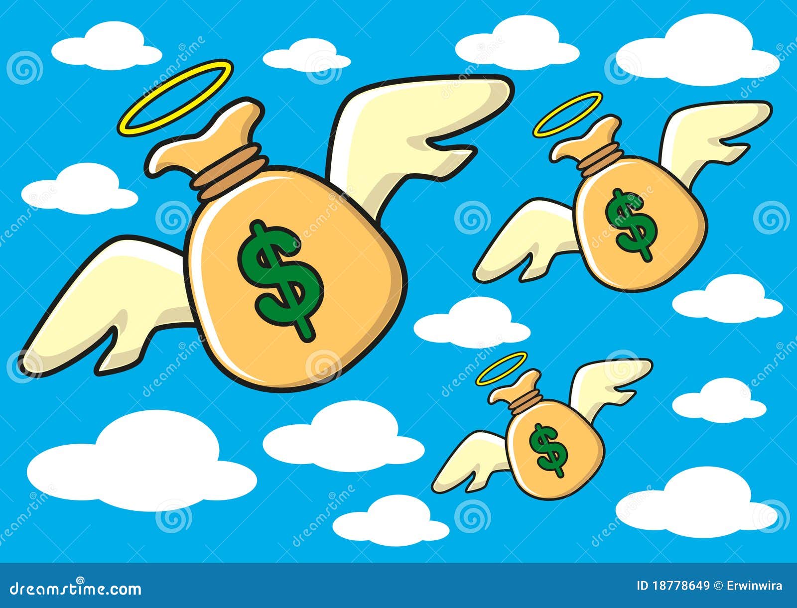 Money wings stock vector. Illustration of dollar, currency - 18778649