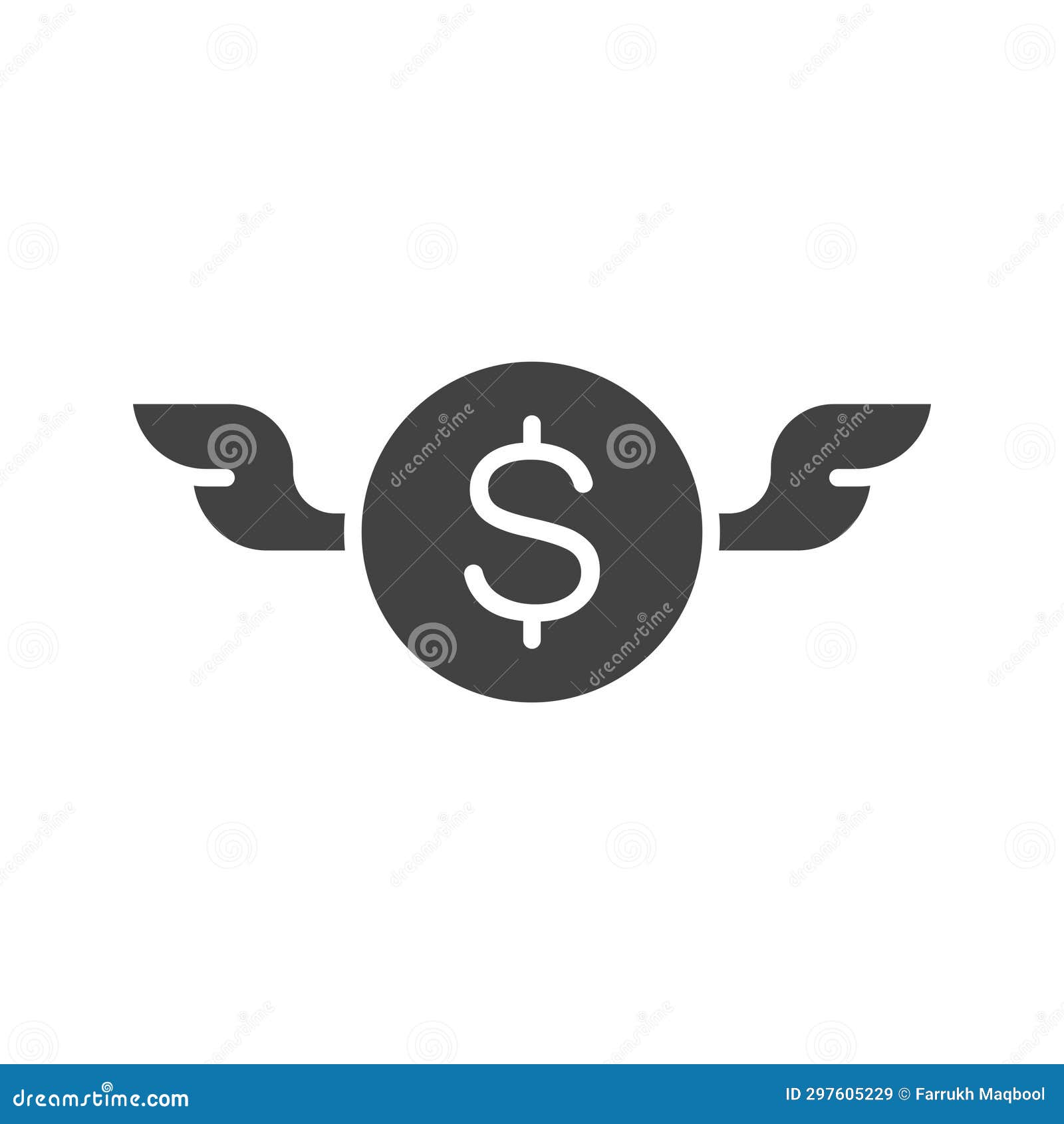 Money with Wings Icon Vector Image. Stock Vector - Illustration of ...