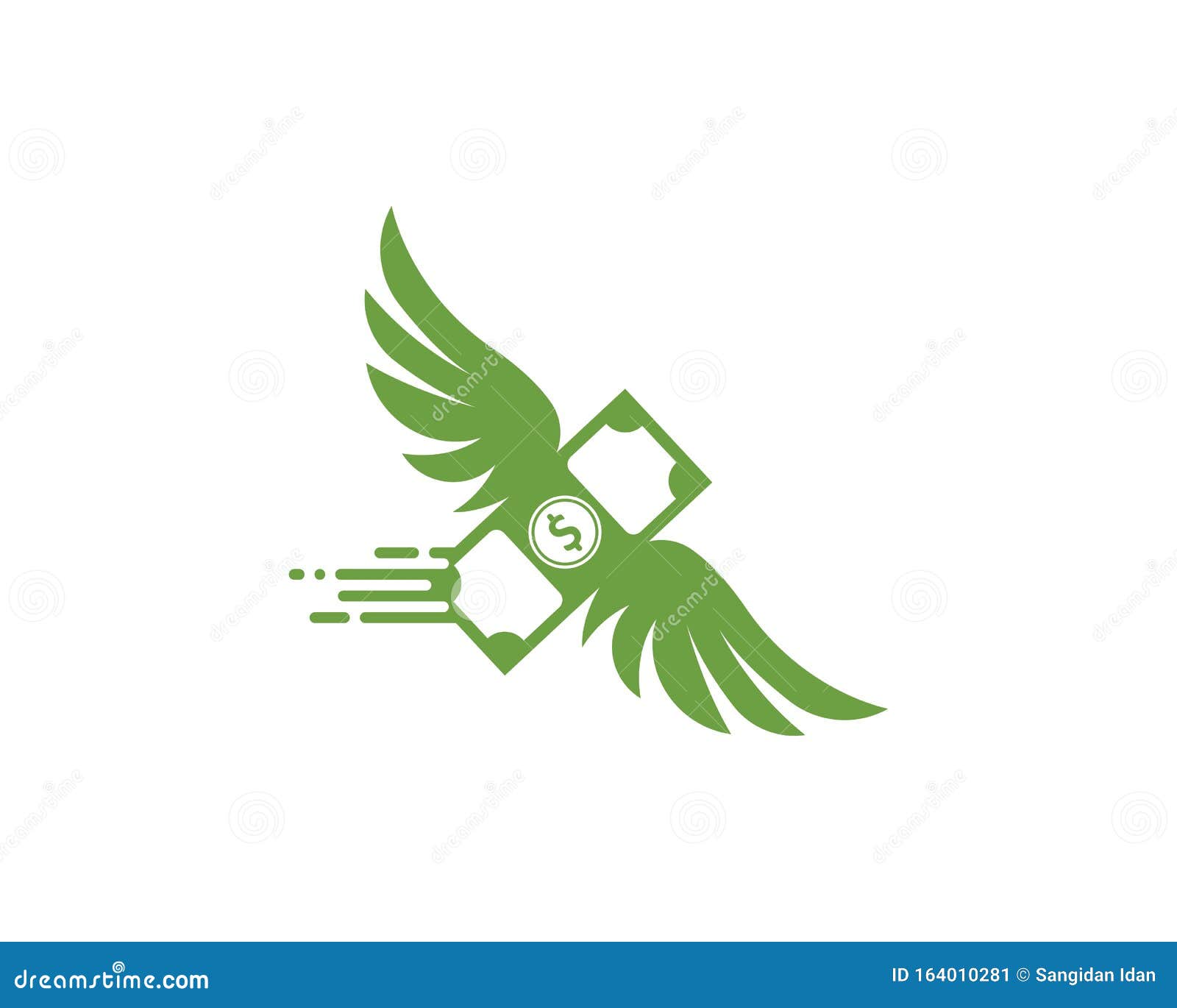 Money Wings Startup Icon, Outline Style Vector Illustration ...