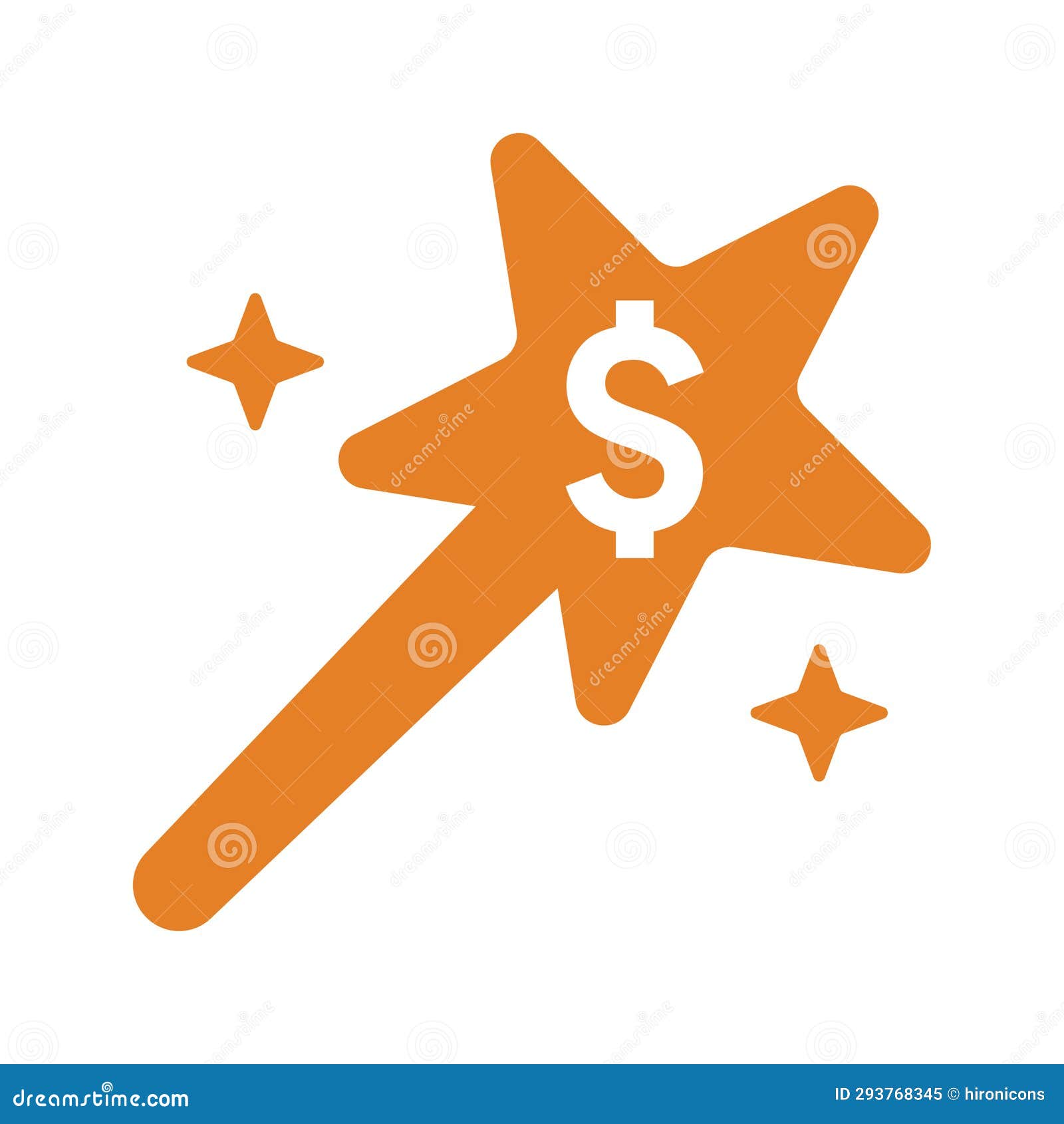 A Wizard Icon Represented By A Magic Wand Vector Illustration ...