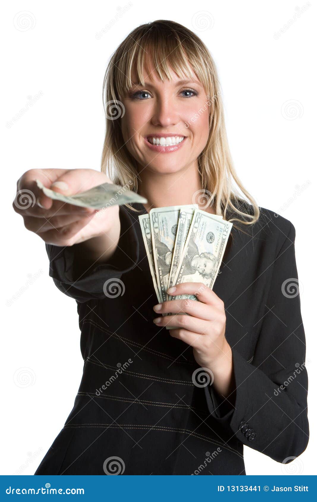 Money Woman stock image. Image of cash, people, blonde - 13133441