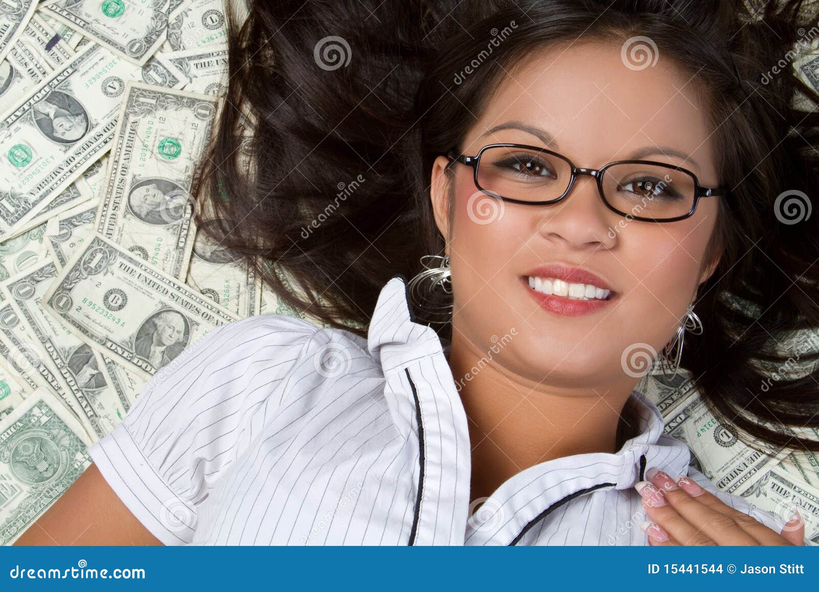 Money Woman stock photo. Image of bills, eyeglasses, beauty - 15441544