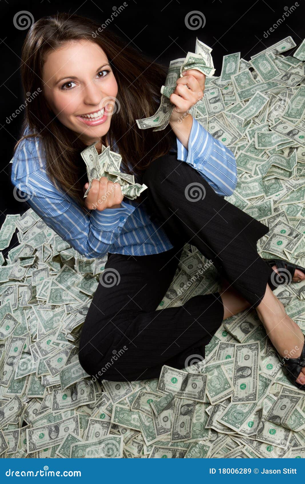 Money Woman stock image. Image of happy, financial, cash - 18006289