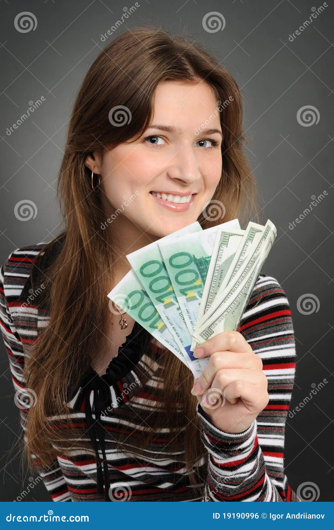 Money Woman stock photo. Image of beautiful, euro, hair - 19190996