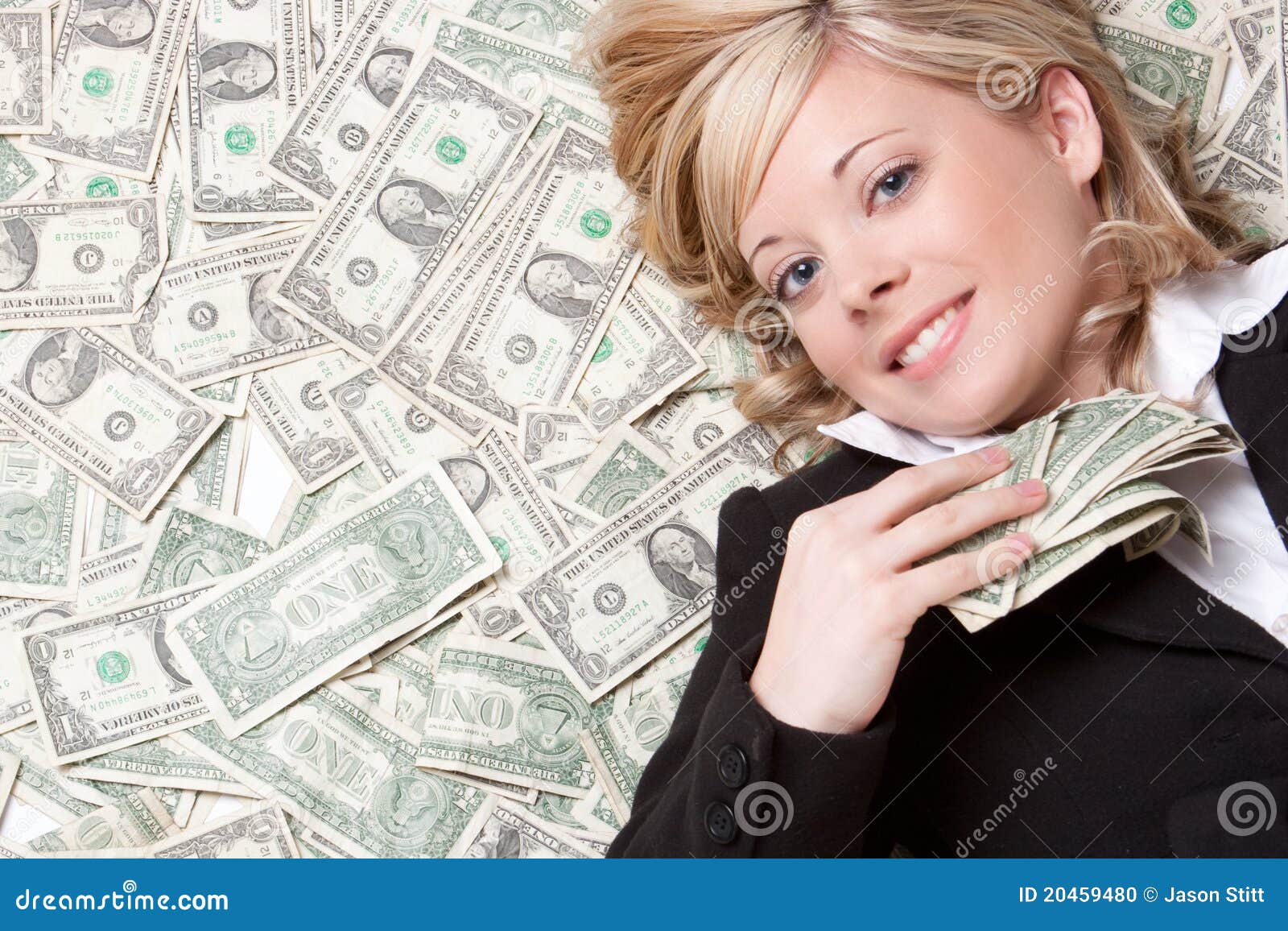 Money Woman stock photo. Image of blond, cute, businesswoman - 20459480