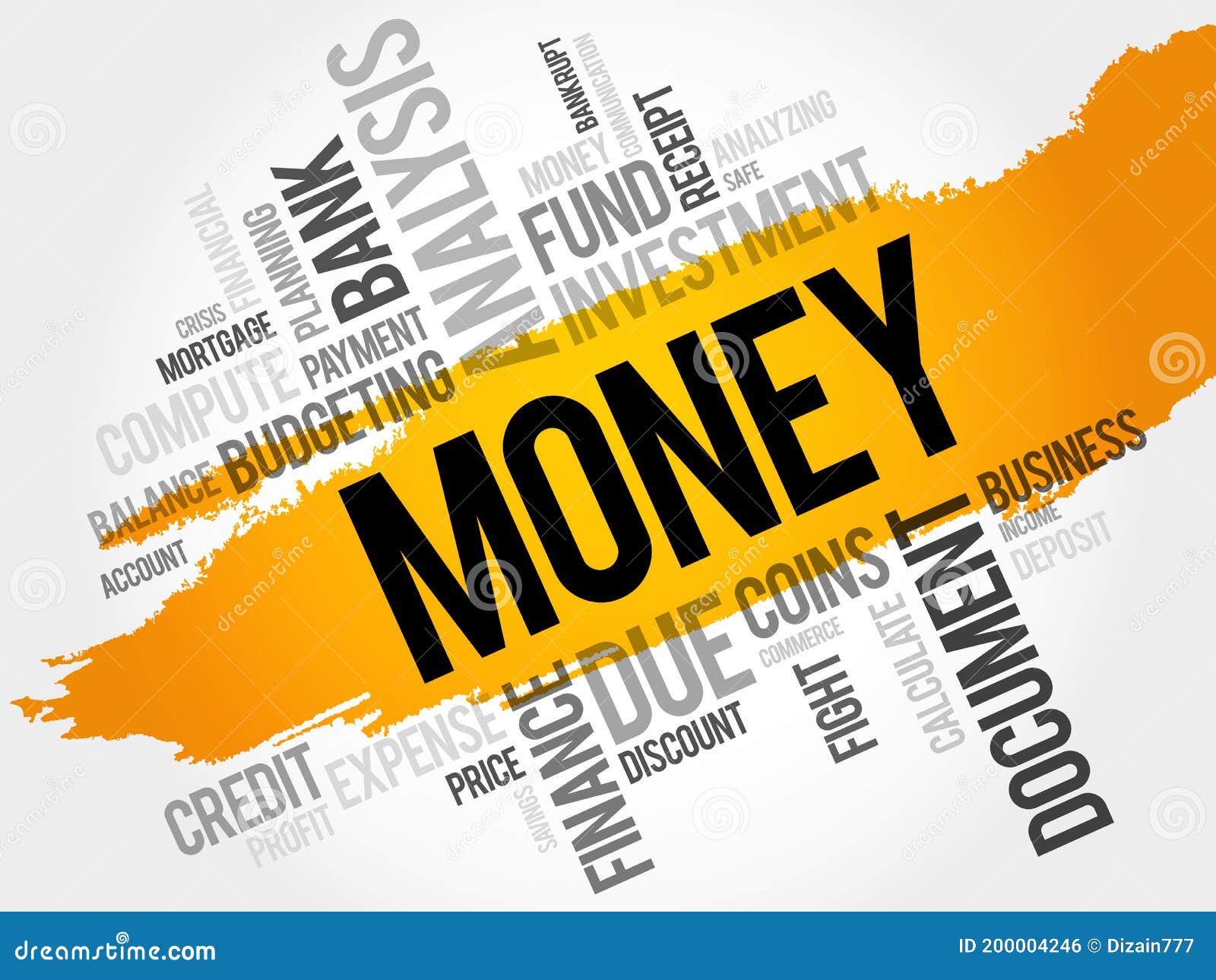 MONEY word cloud stock illustration. Illustration of economy - 200004246