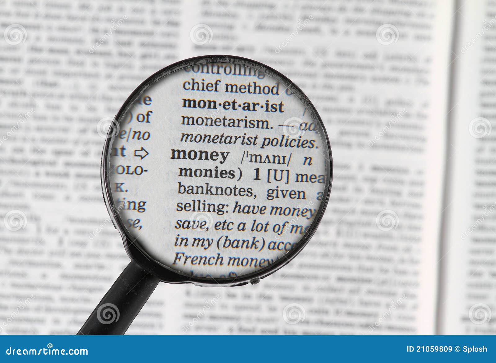 Money word in dictionary stock image. Image of focus - 21059809