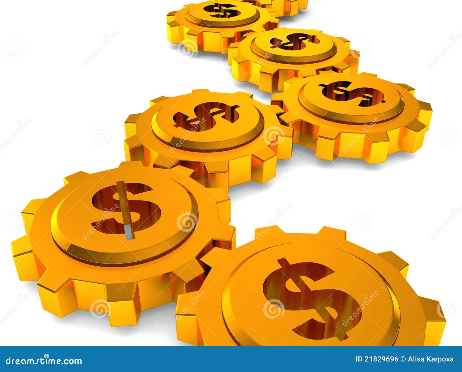 Money Work Business Concept.Gears with Dollar Stock Illustration ...