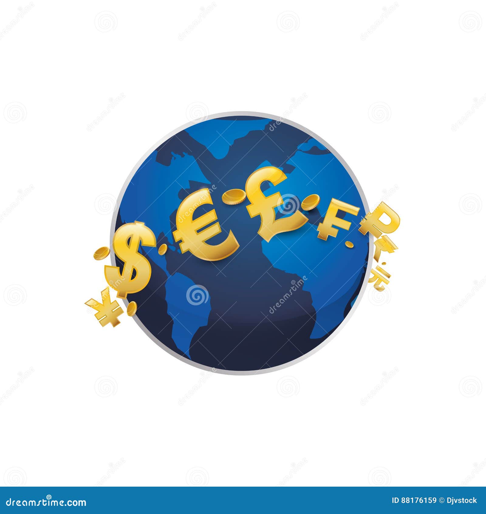 Money of world stock illustration. Illustration of flat - 88176159