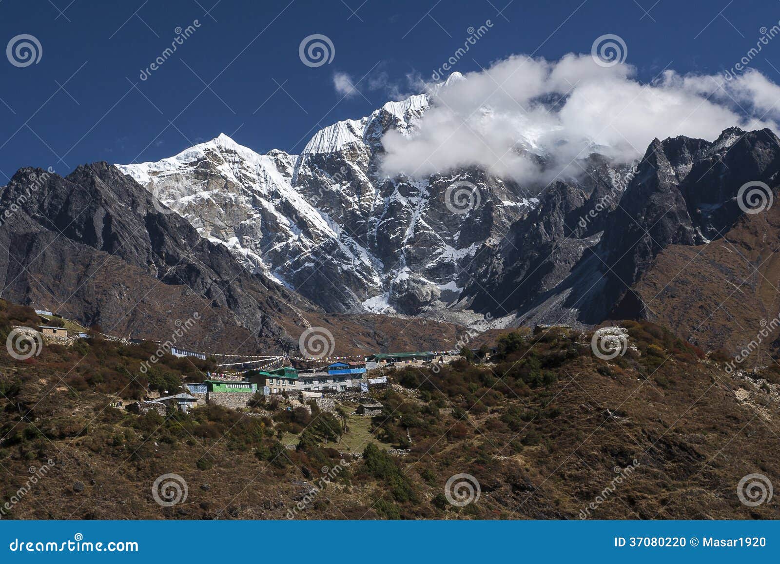 Mong La stock photo. Image of autumn, flags, city, orient - 37080220