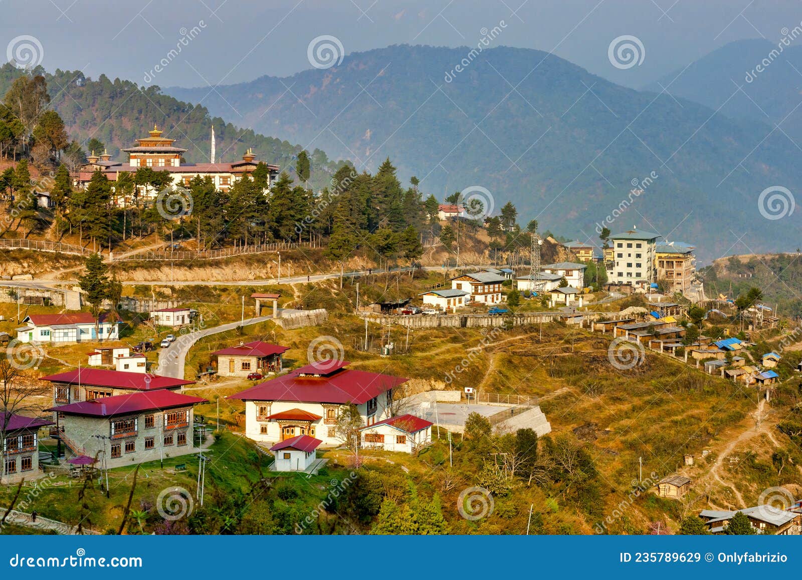 Mongar stock image. Image of houses, bhutan, architecture - 235789629