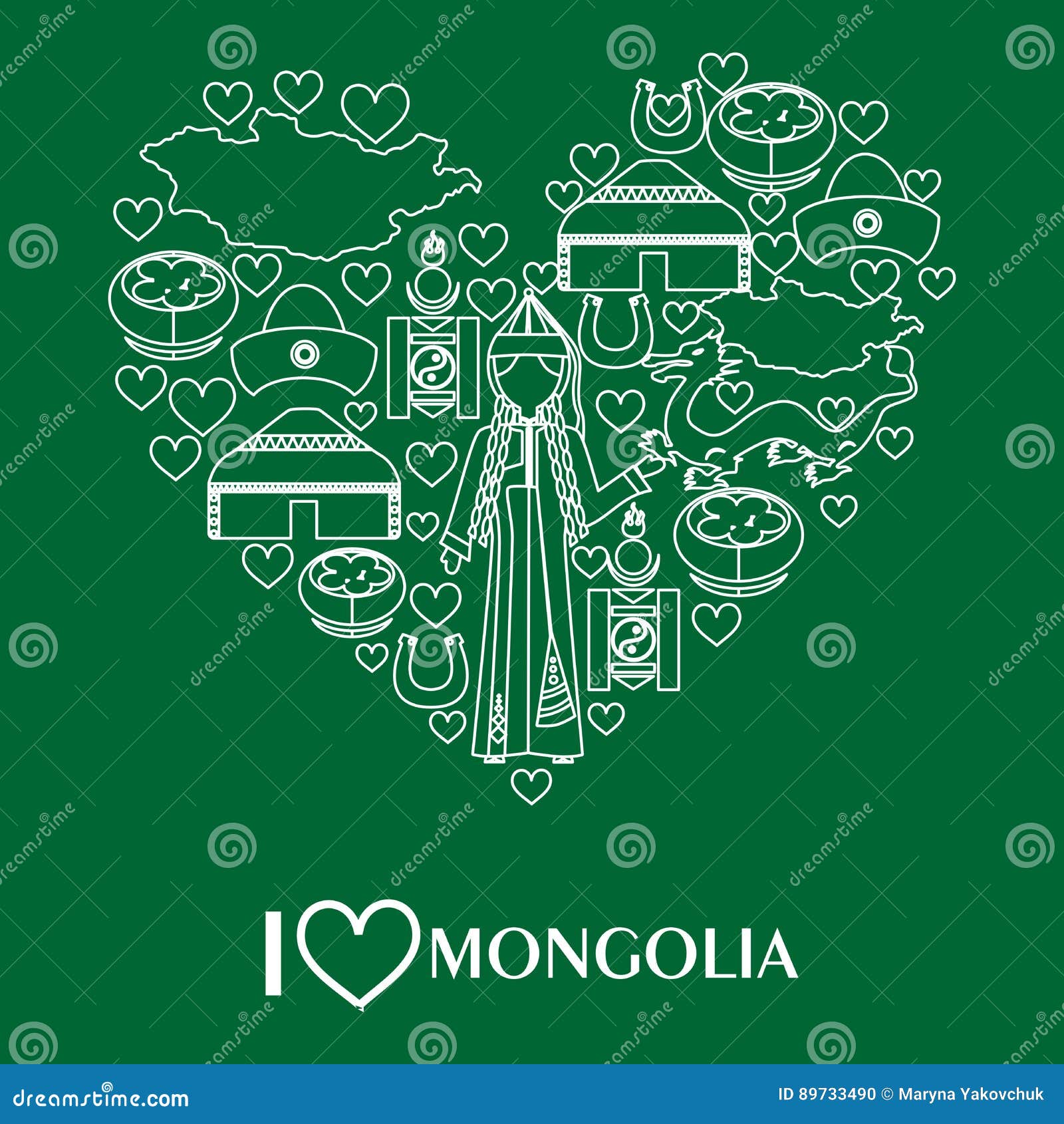 Mongol love white stock vector. Illustration of clipart - 89733490