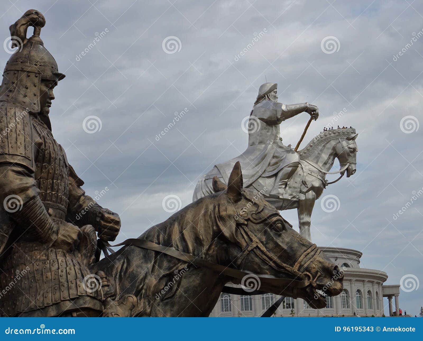 Mongol warriors on horses stock image. Image of building - 96195343