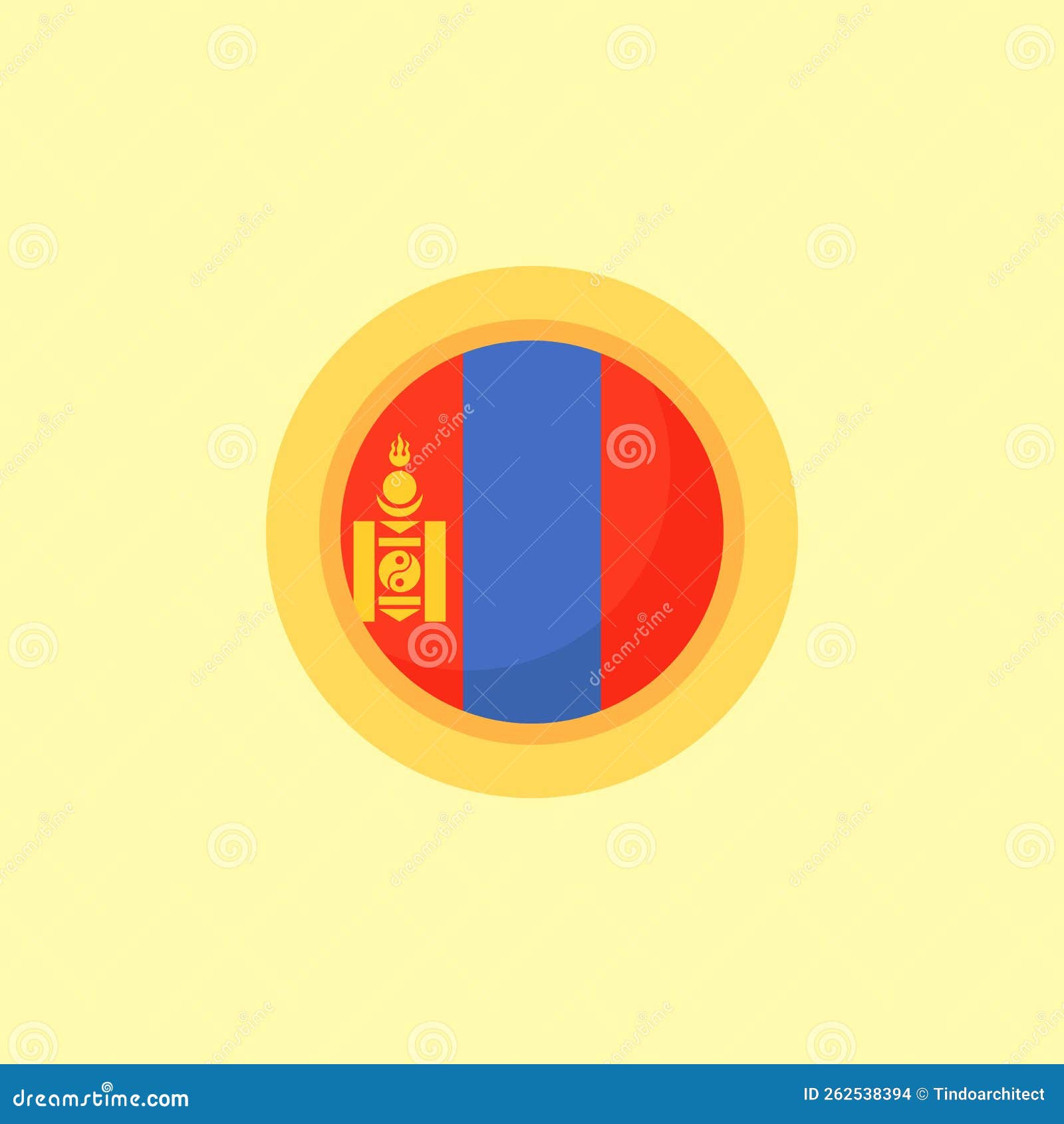 Mongolia - Circular Flag stock vector. Illustration of circular - 262538394