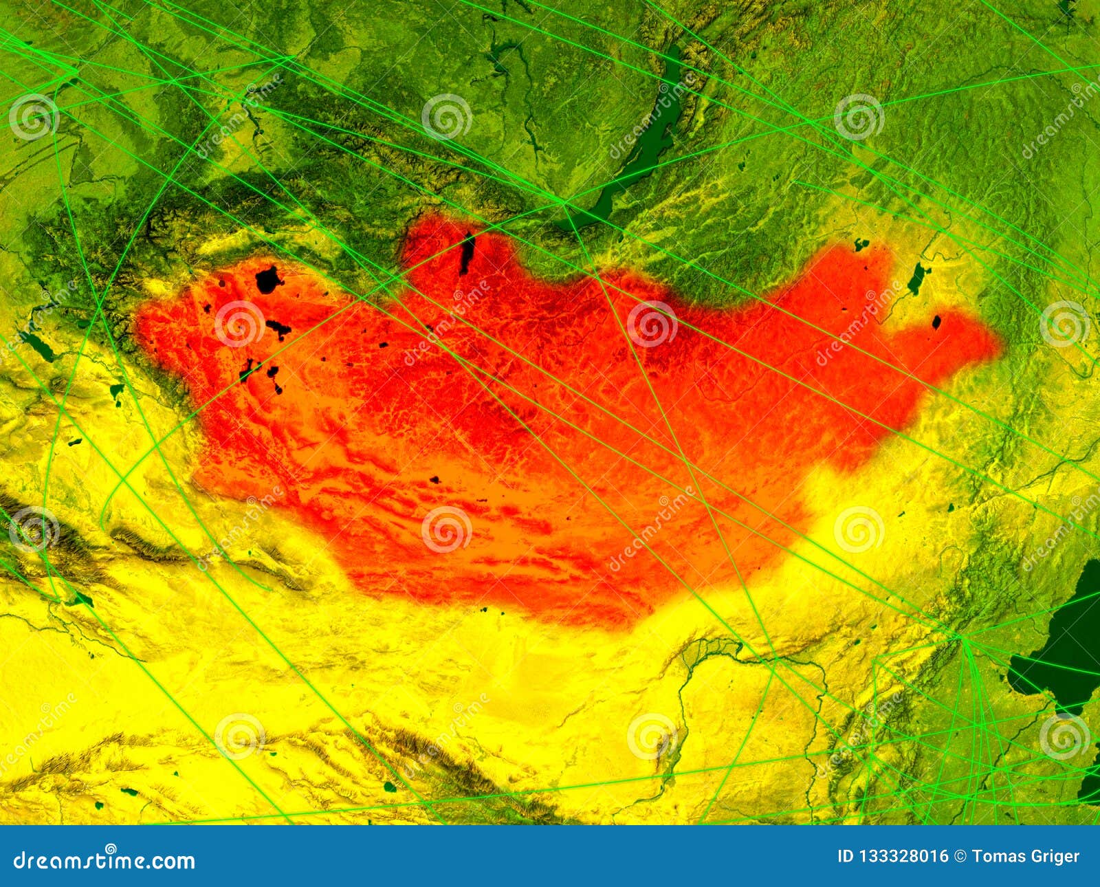 Mongolia on digital map stock illustration. Illustration of connections ...